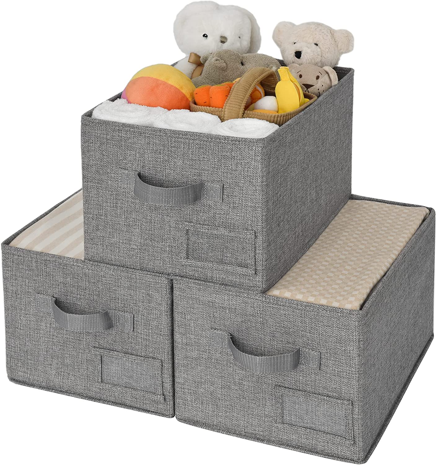 Storage Bins for Shelves, Closet Bins with Label Holders, Fabric ...