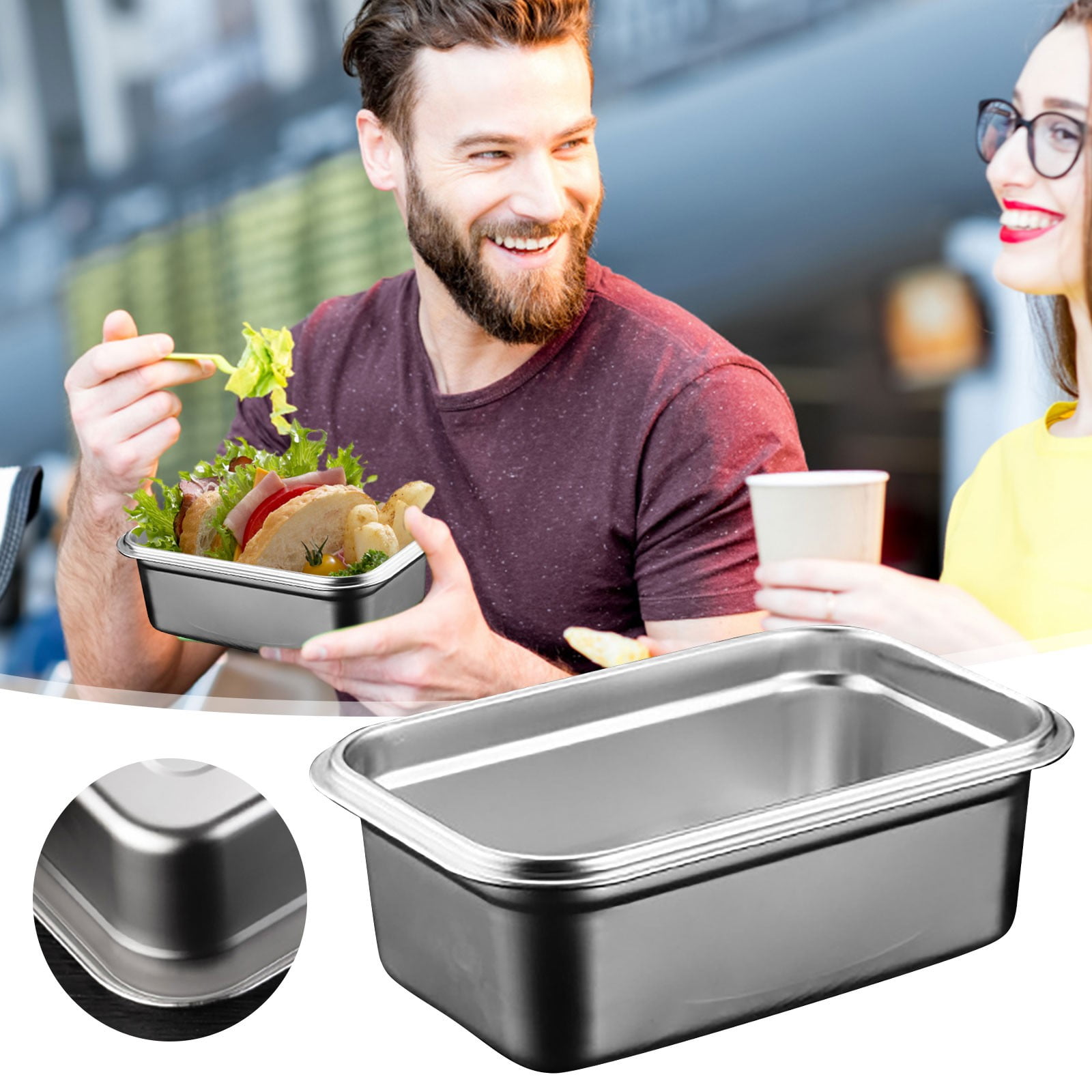 Storage Bins With Lids Stainless Steel Bento Box 304 Stainless Steel ...