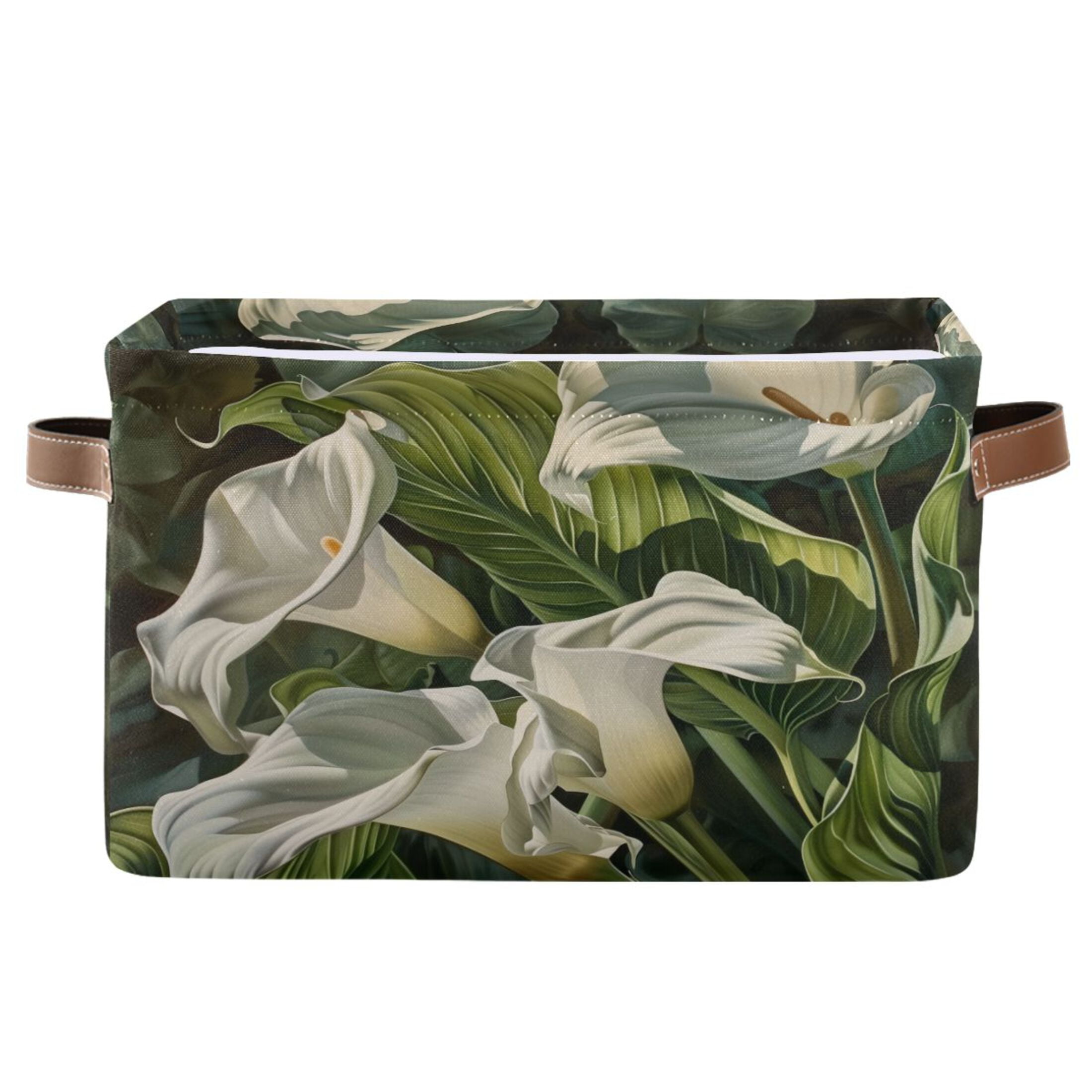 Storage Bins with Handle Fabric Organizer Basket Foldable Box 1 Pack ...