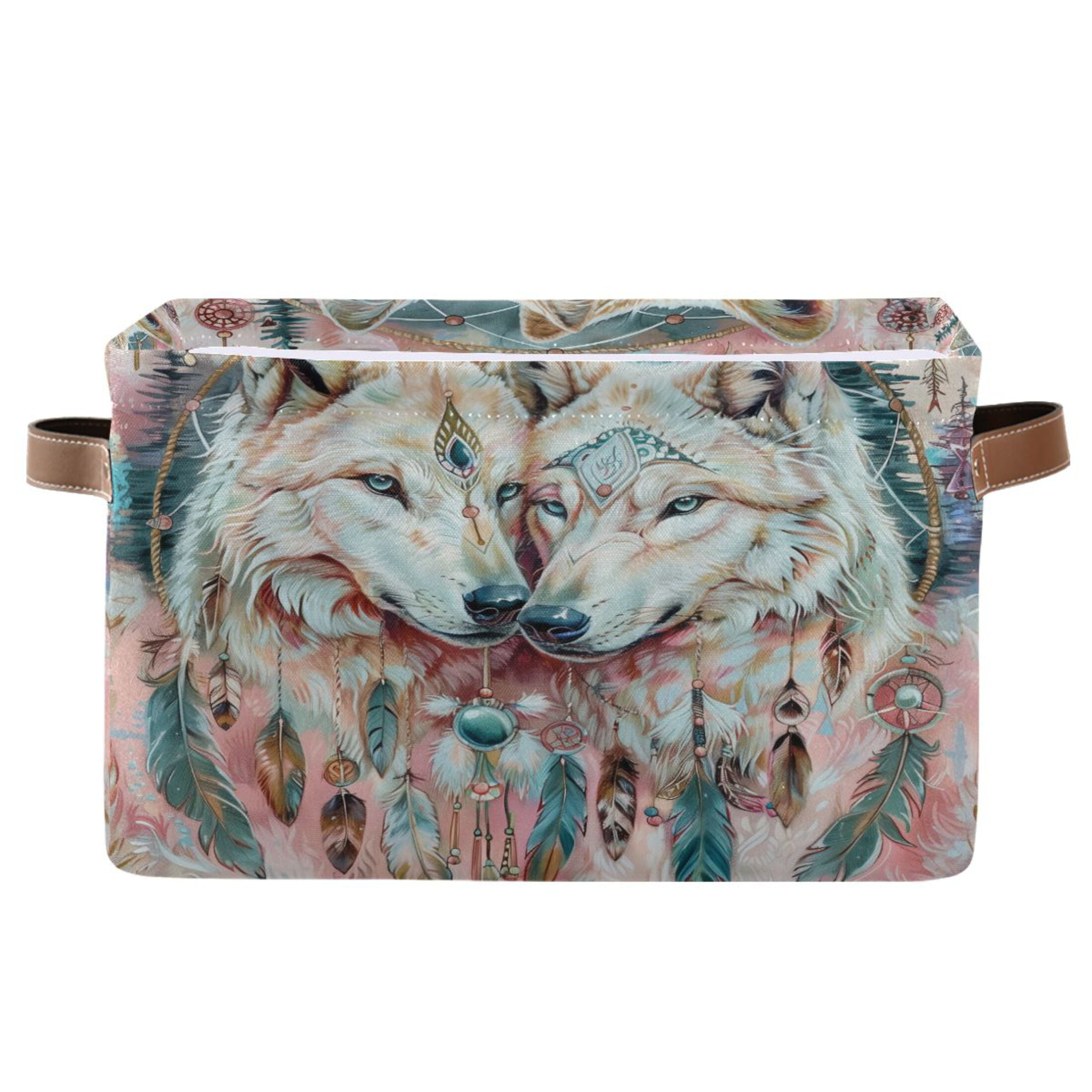 Storage Bins with Handle Fabric Organizer Basket Foldable Box 1 Pack ...