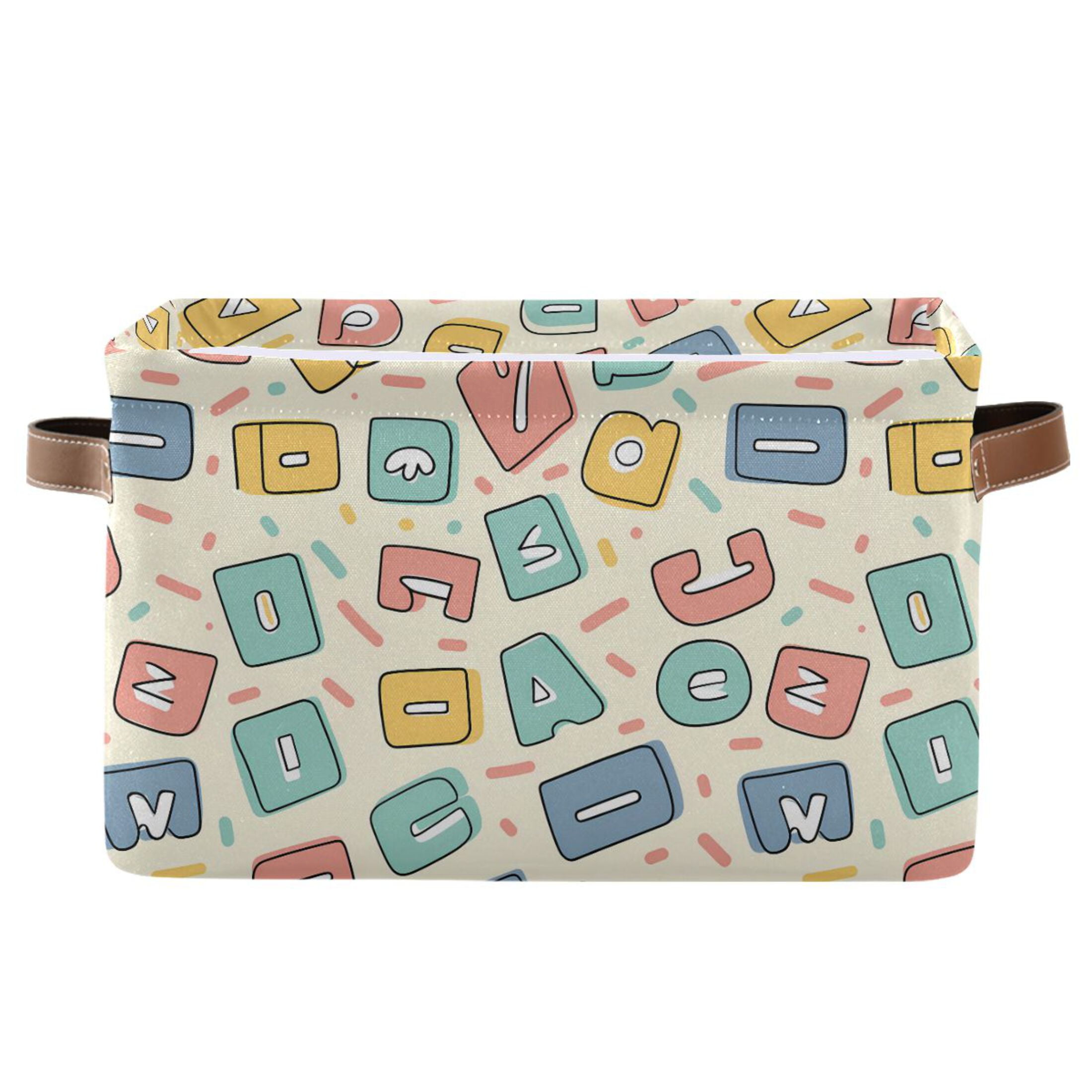 Storage Bins with Handle Fabric Organizer Basket Foldable Box 1 Pack ...