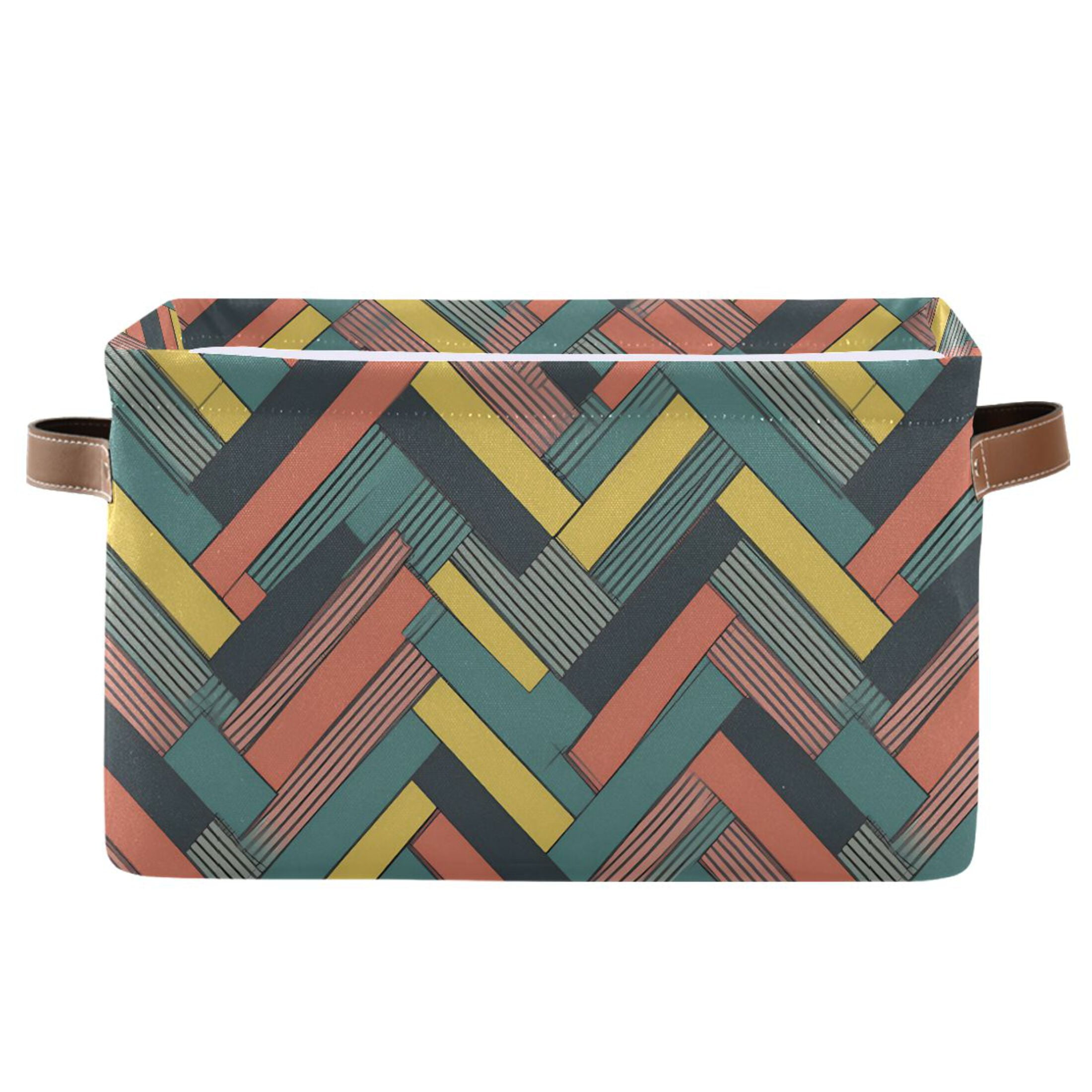 Storage Bins with Handle Fabric Organizer Basket Foldable Box 1 Pack ...