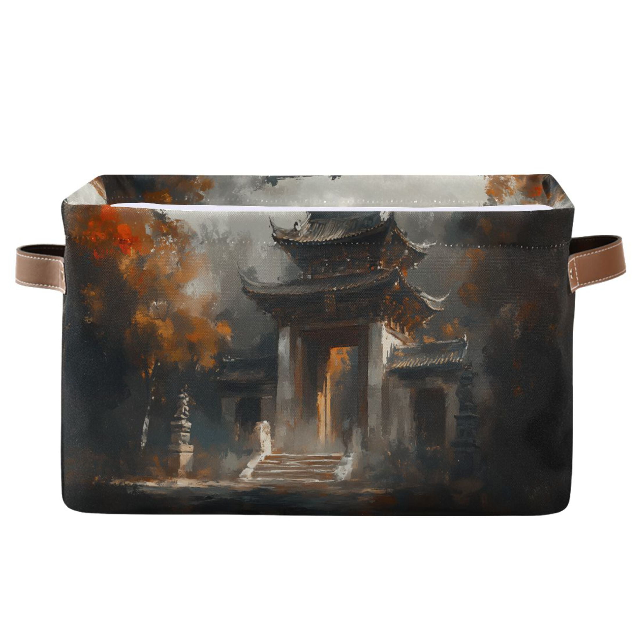 Storage Bins with Handle Fabric Organizer Basket Foldable Box 1 Pack ...