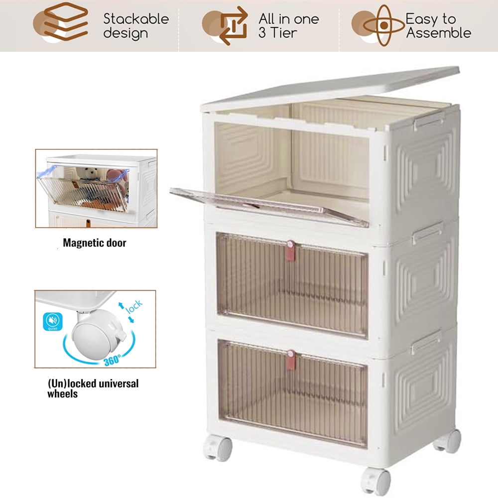 Storage Bins with Lids 23Qt, 3 Packs Stackable Storage Boxes with ...