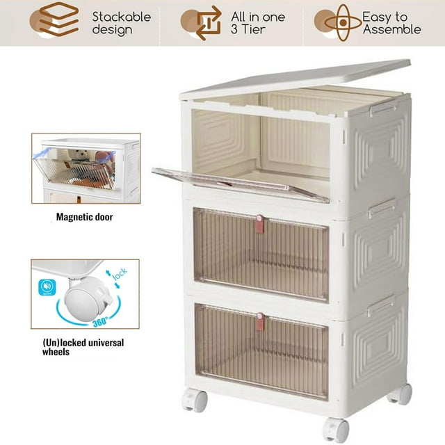 Storage Bins with Lids 23Qt, 3 Packs Stackable Storage Boxes with ...