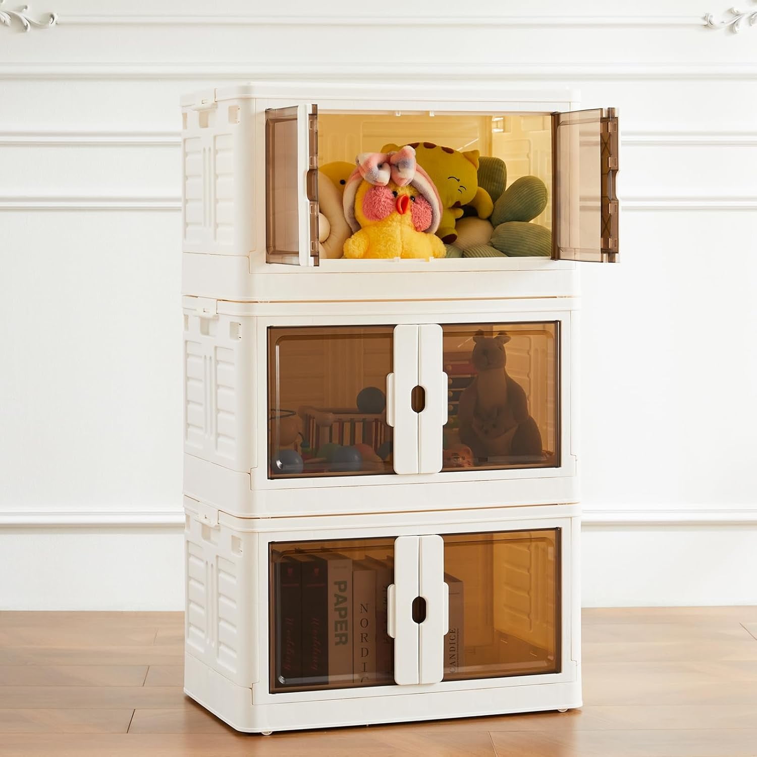 Storage Bins with Lids, 240QT Stackable Plastic Organizer Boxes with ...