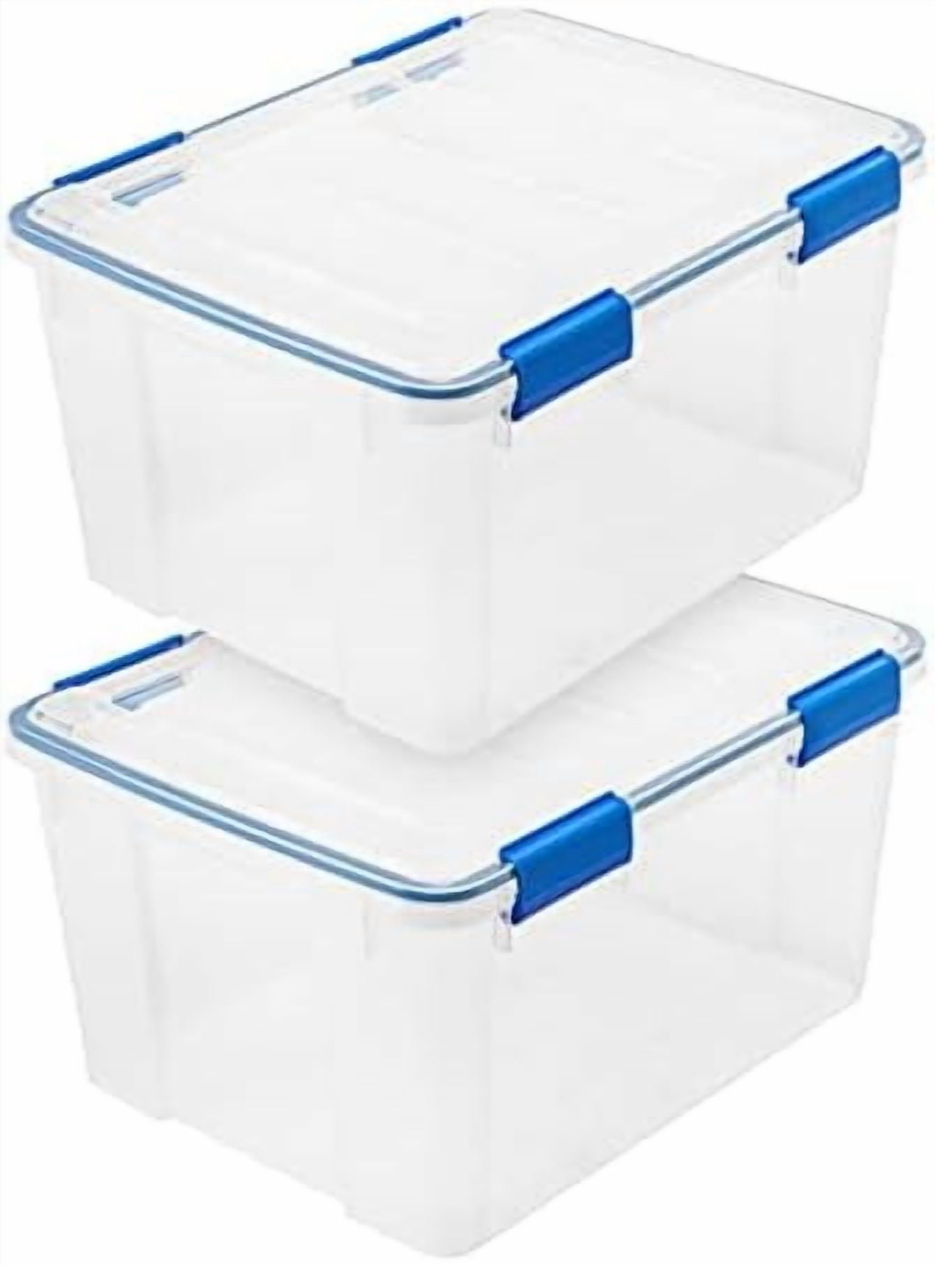 Storage Bins with Lids, 3 Pack, BPA-Free Plastic Gasket Box with Tight ...
