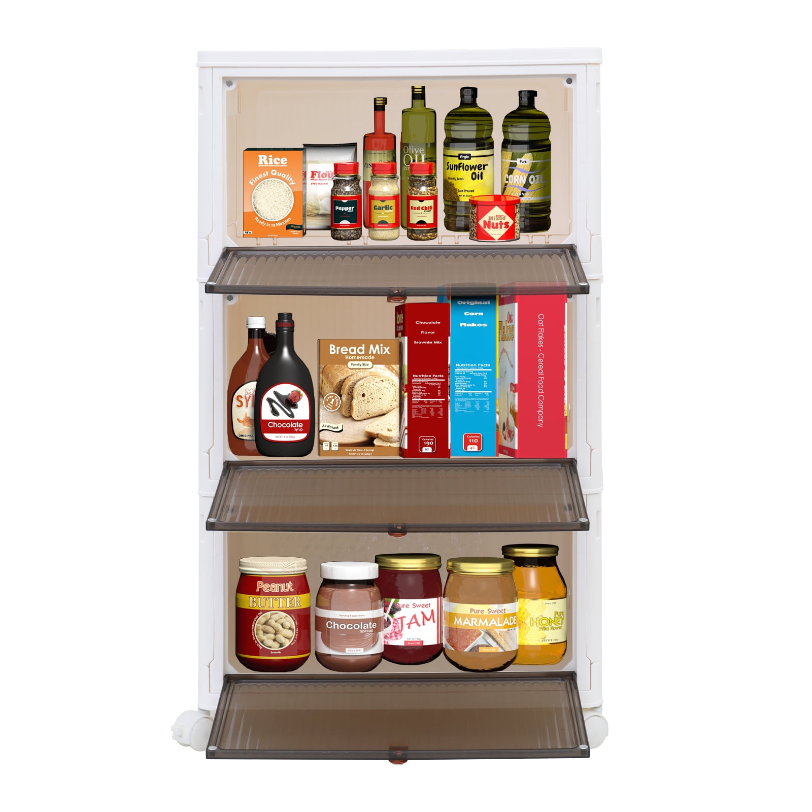 Storage Bins with Lids-3 Tier Stackable Storage Bins with Wheels ...