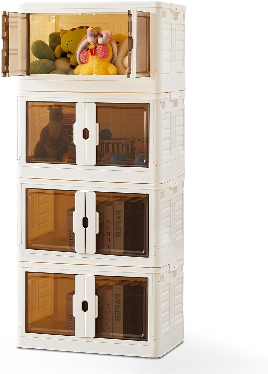 Storage Bins with Lids, 320QT Stackable Plastic Organizer Boxes with ...