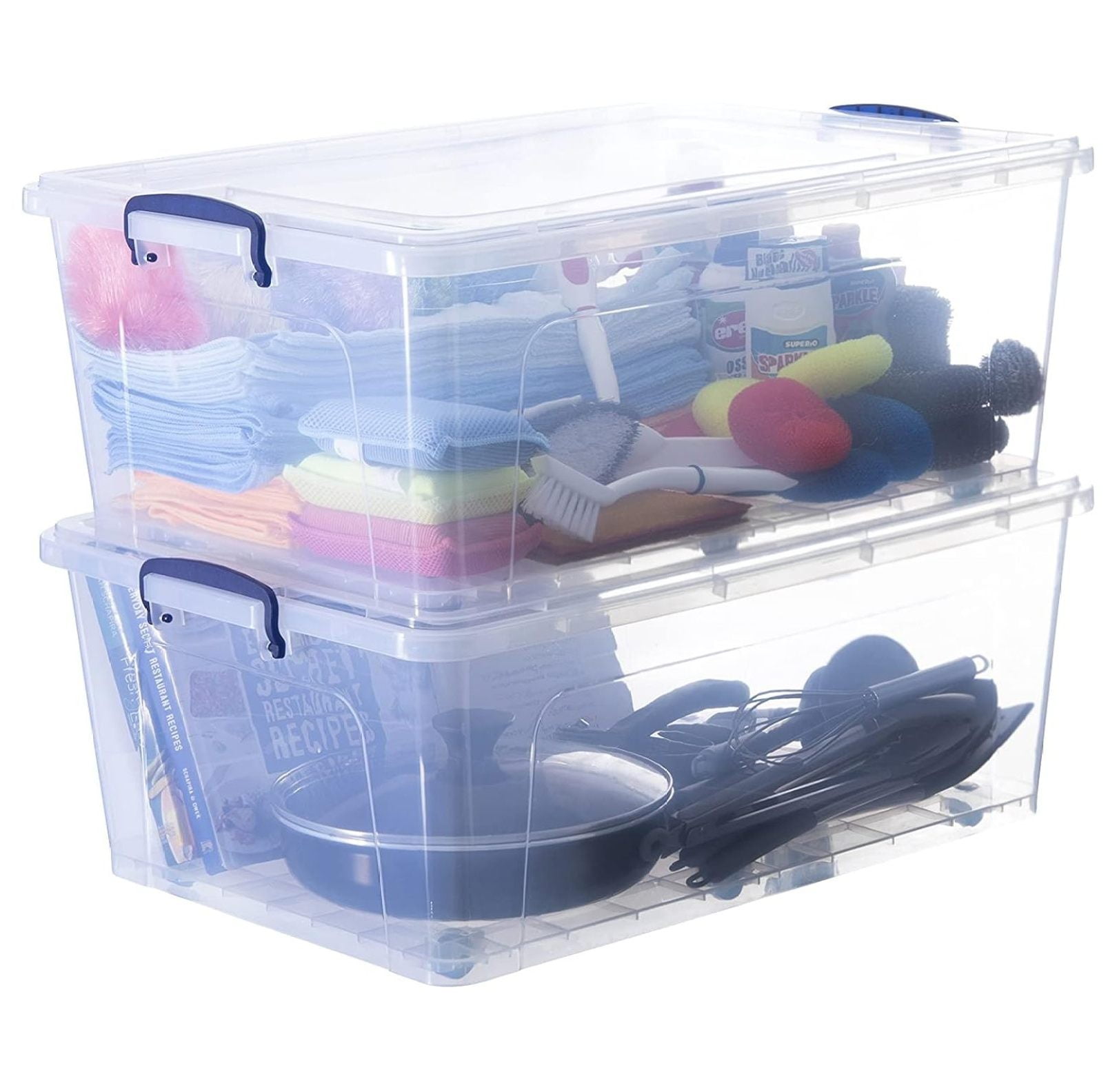 Storage Bins with Lids, Clear Plastic Containers for Organizing ...