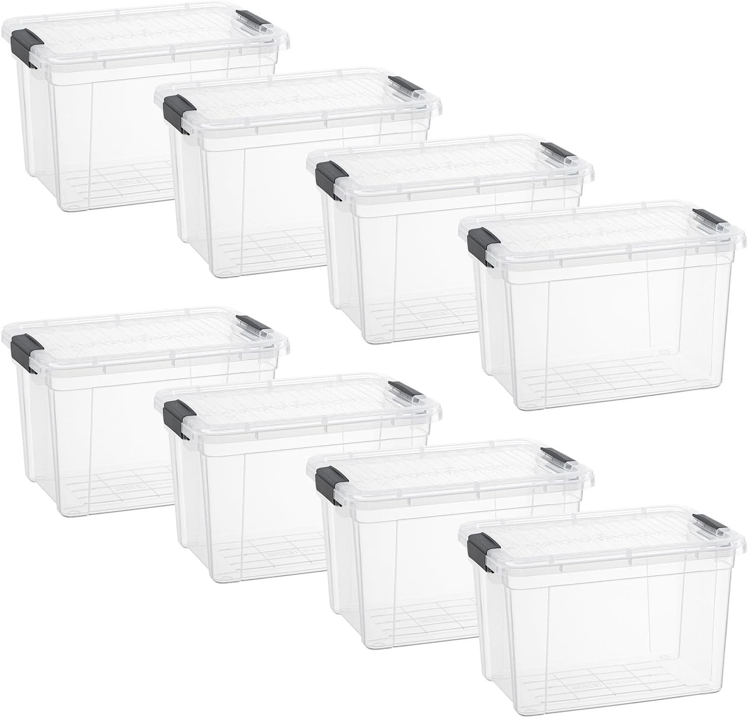 Storage Bins with Lids Clear Plastic Containers for Organizing ...