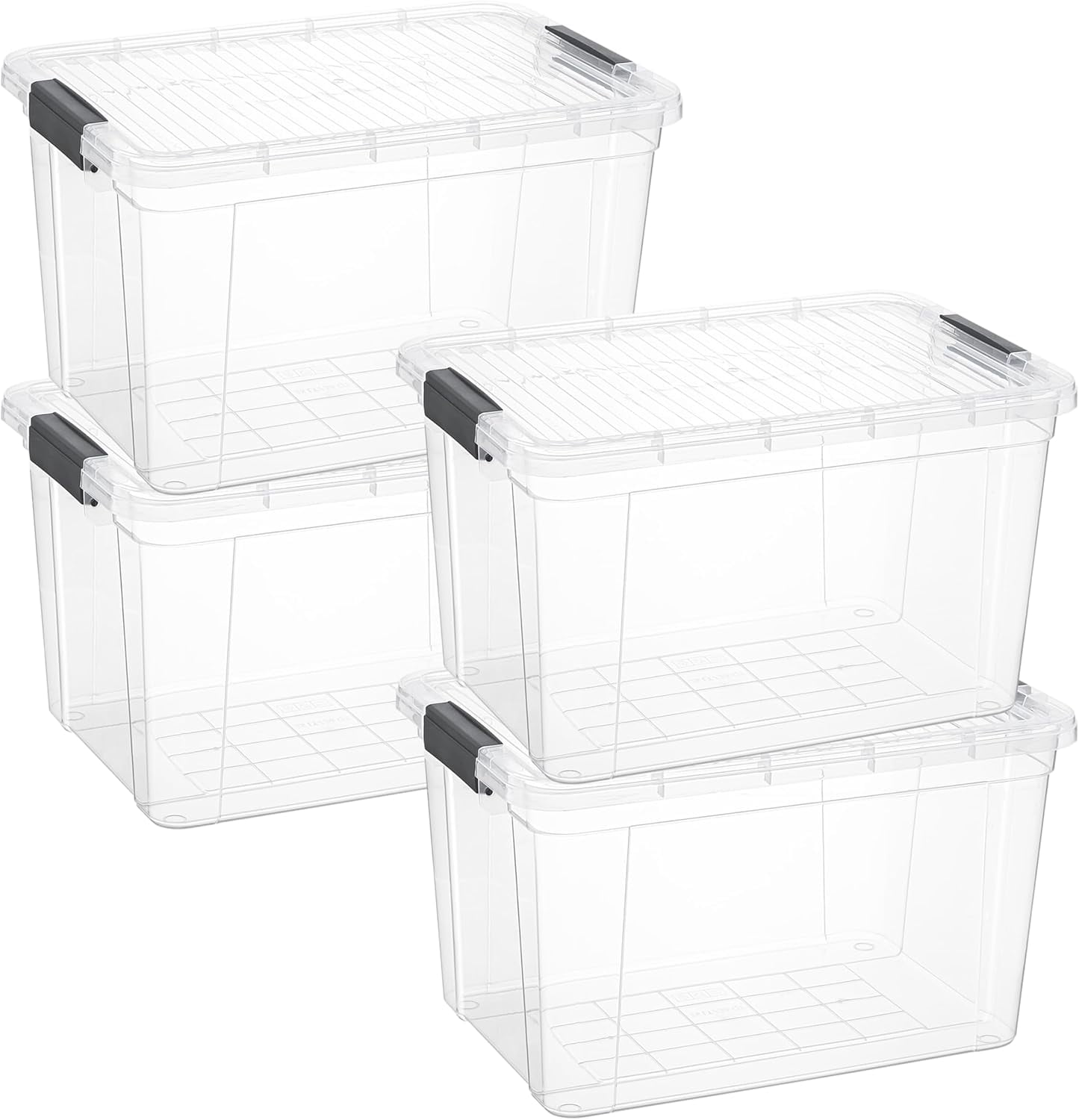 Storage Bins with Lids, Clear Plastic Containers for Organizing ...