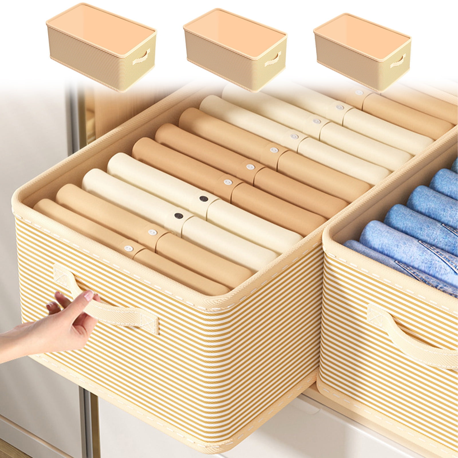 Storage Bins with Lids,Clothes Sorting Storage Box Home Foldable Drawer ...