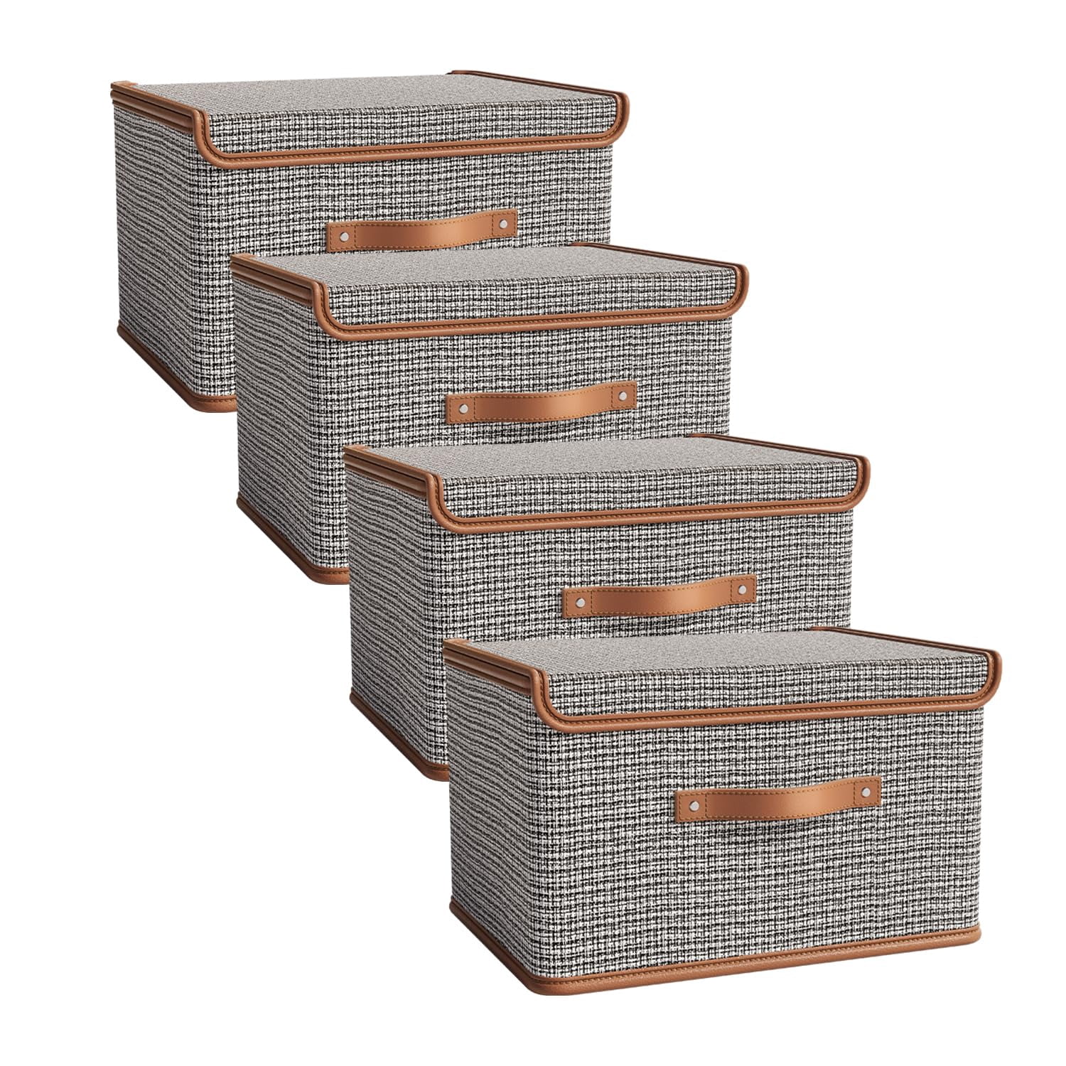 Storage Bins with Lids, Collapsible Closet Organizer Container ...