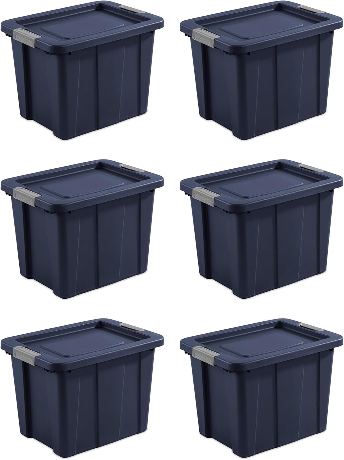 Storage Bins with Lids, Heavy Duty Totes, Tuff1, 18 Gallon, Dark Indigo ...