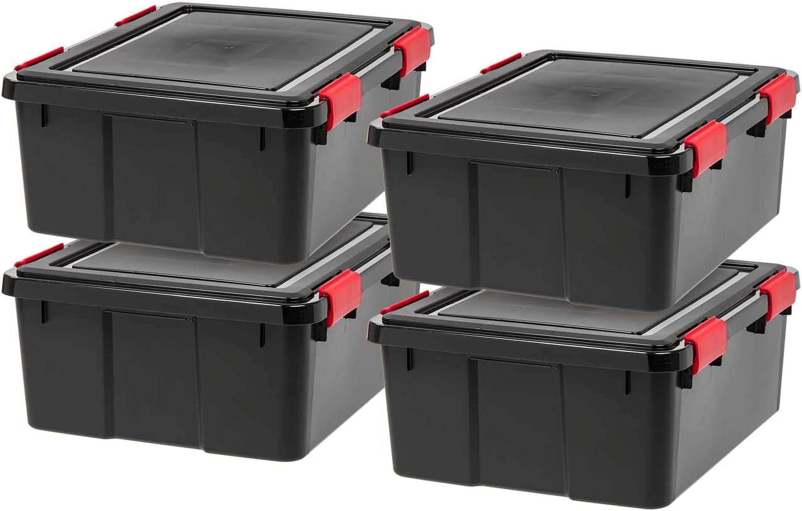 Storage Bins with Lids Pack - Plastic Gasket Box with Tight Latch and ...