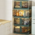 Storage Bins with Lids Stackable Storage Bins,4 Packs Folding Storage ...