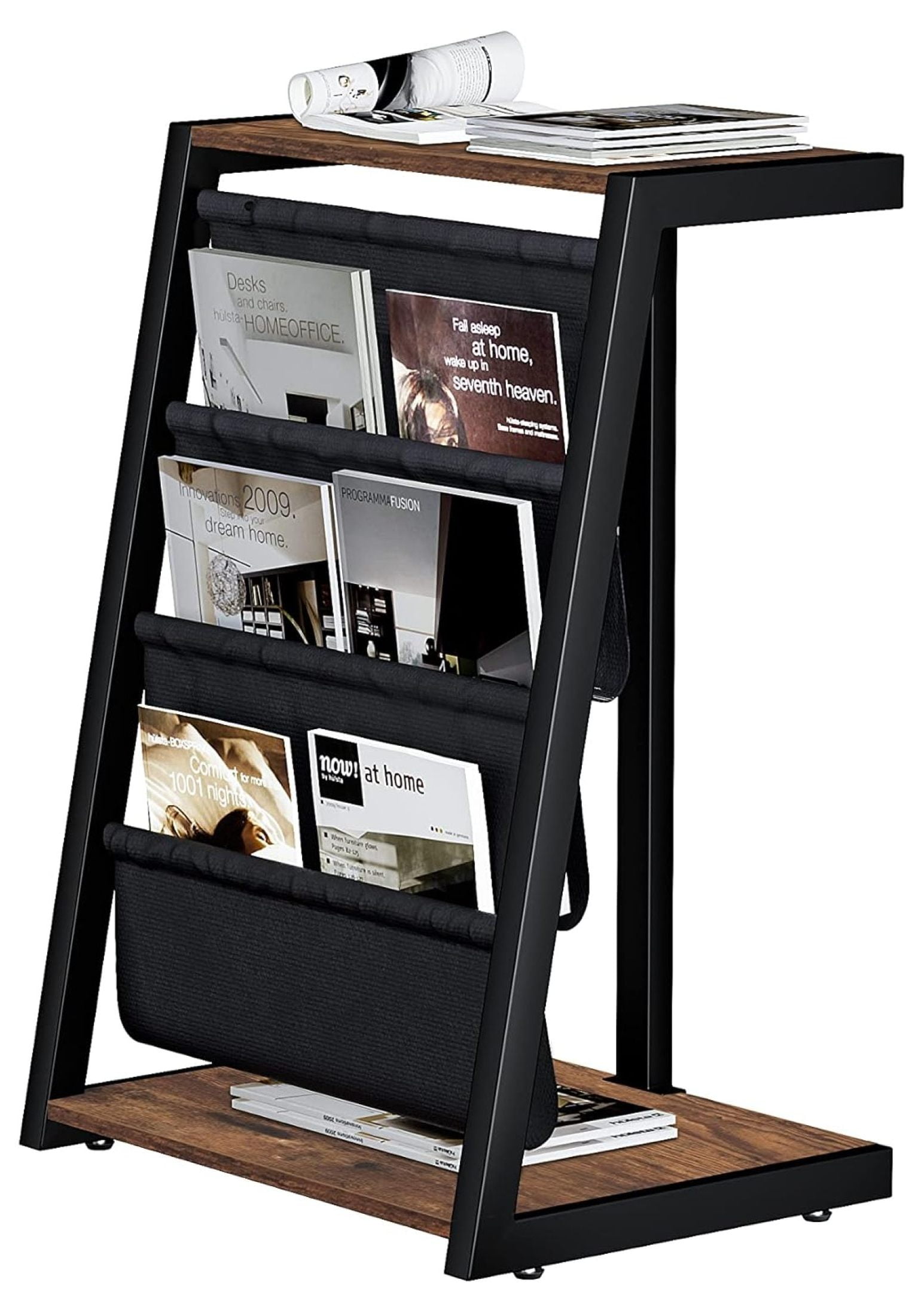 Storage Bookshelf, Detachable Brochure Display Stand, Floor-Standing ...