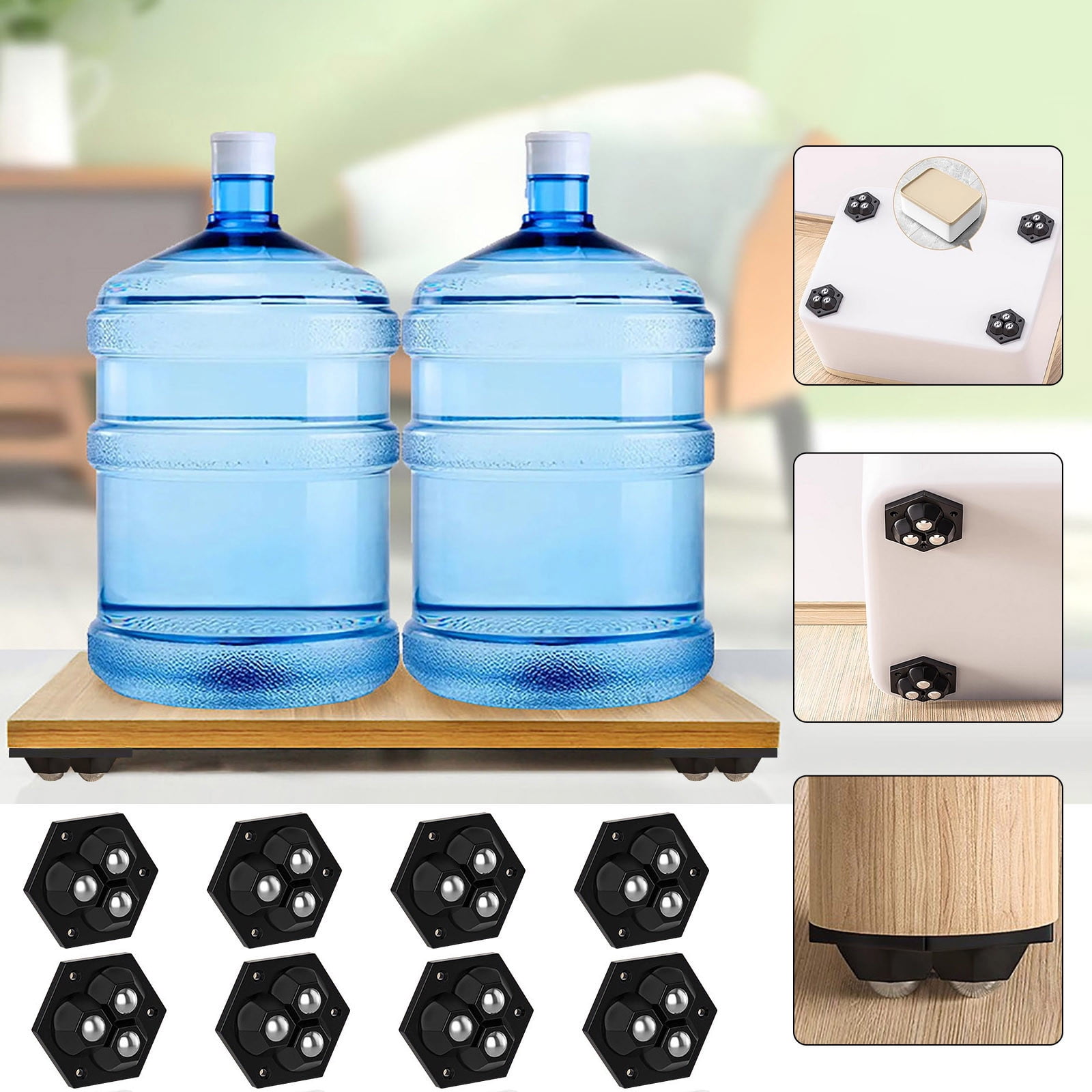 Storage Box Bottom Pulley Set | 360° Rotating Small Wheels | Universal ...