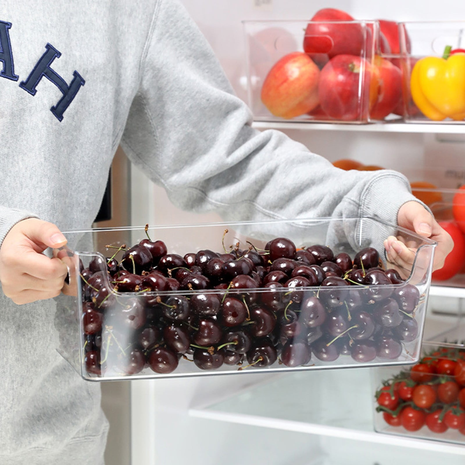 Storage Box, Clear Plastic Container, Stackable Design, Countertop ...