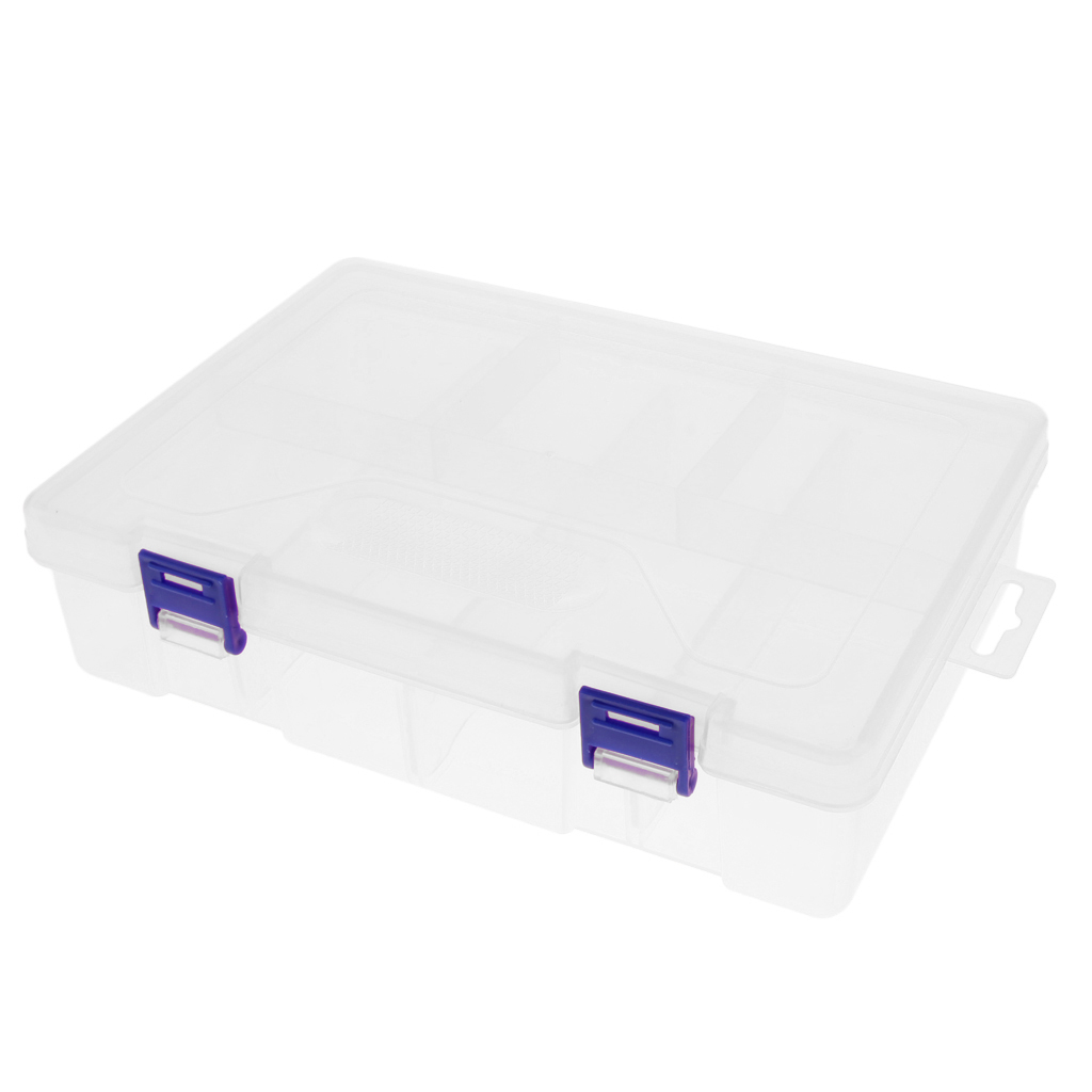 Storage Box Dividers Double Slots Adjustable Organizer Case Clear ...