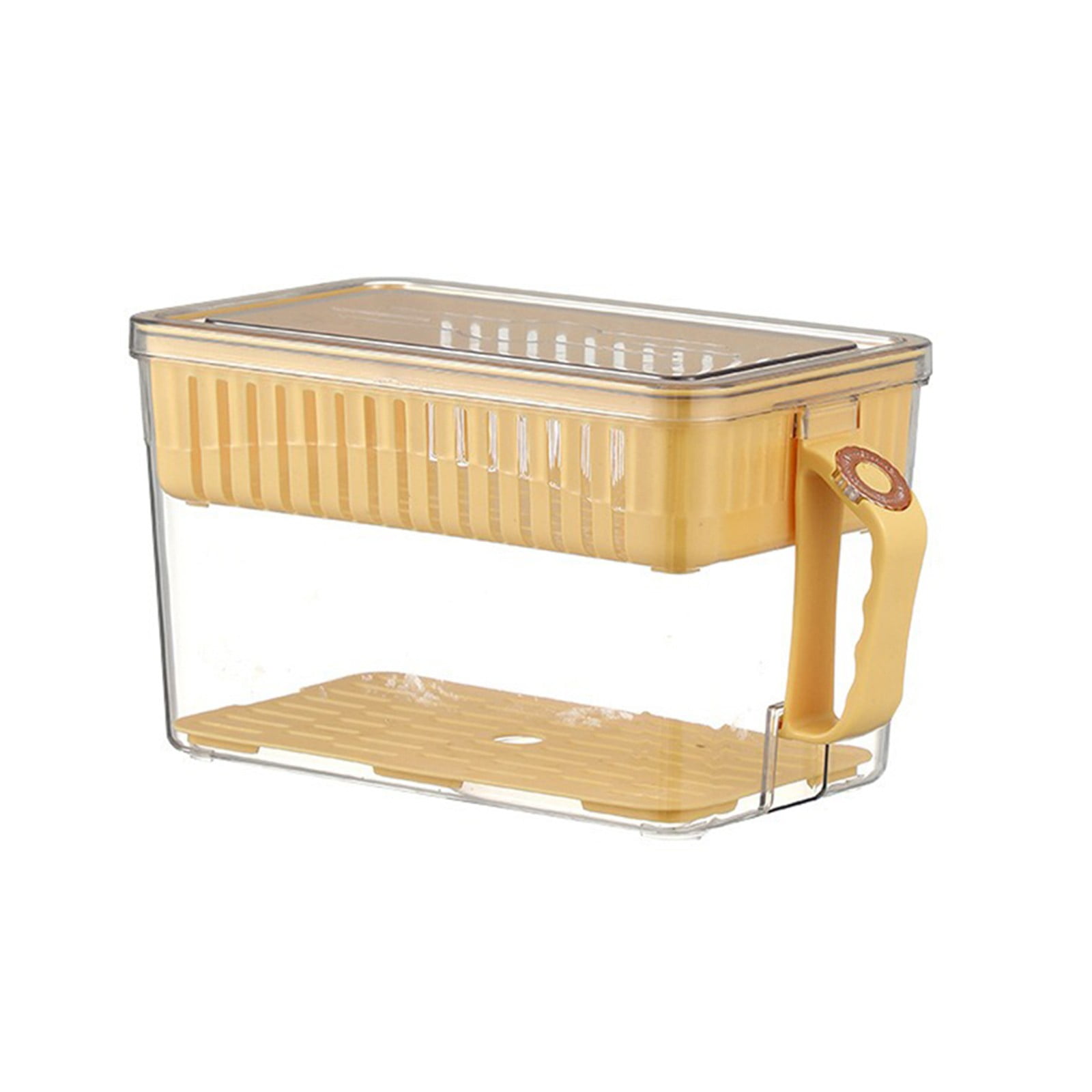 Storage Box Drain Basket Refrigerator Sealed Containers w/Handle ...