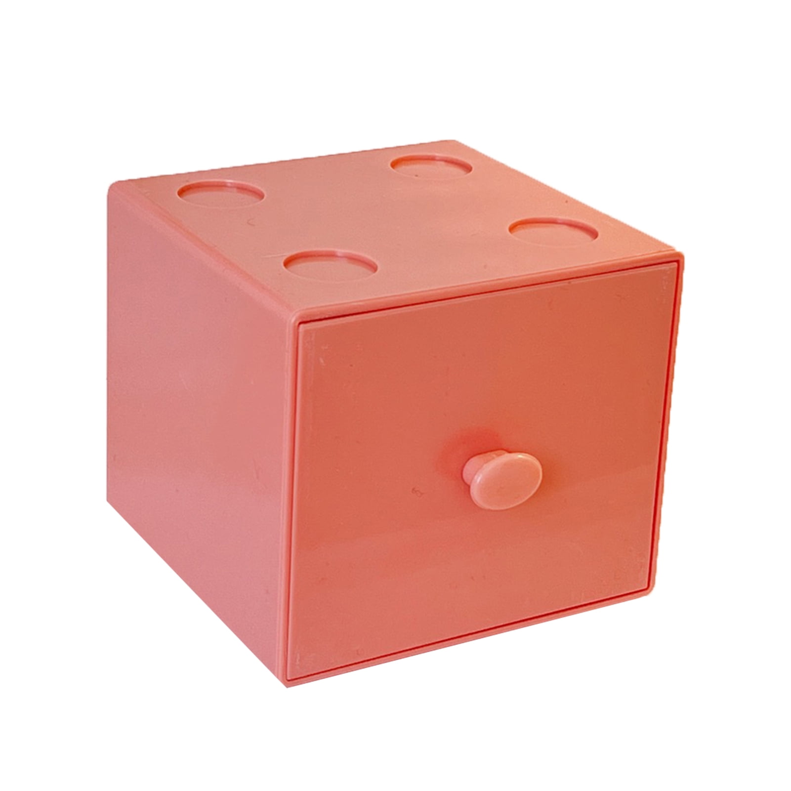 Storage Box Drawer Type Stackable Plastic Desktop Macaron Square ...