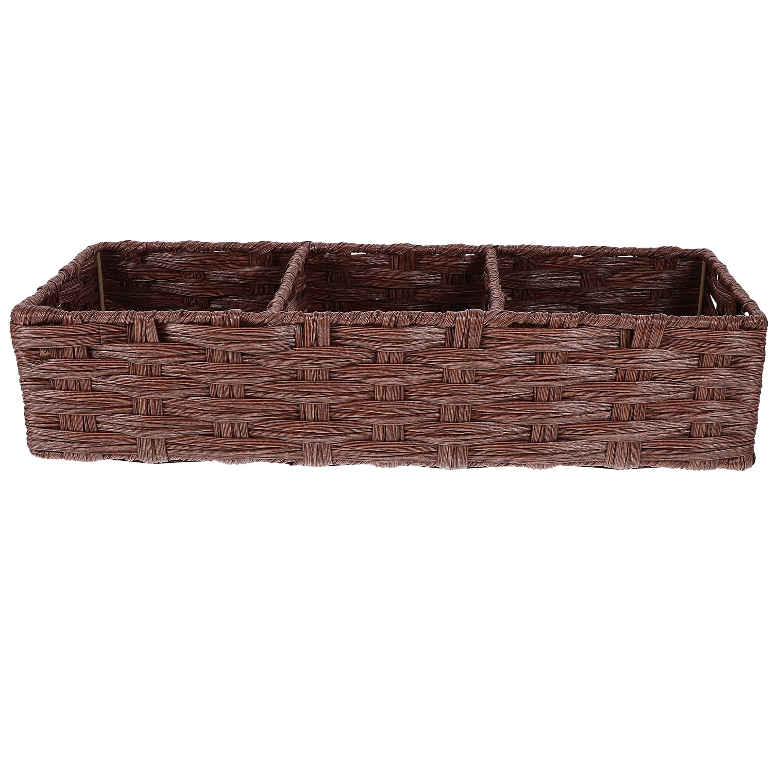 Storage Box Imitation Rattan Organizing Basket Woven Sundries Baskets ...