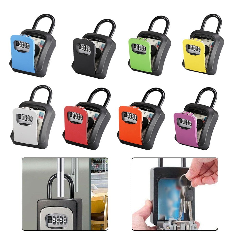 Storage Box Key Safe Box Aluminum Alloy Wall-Mounted Key Box ...