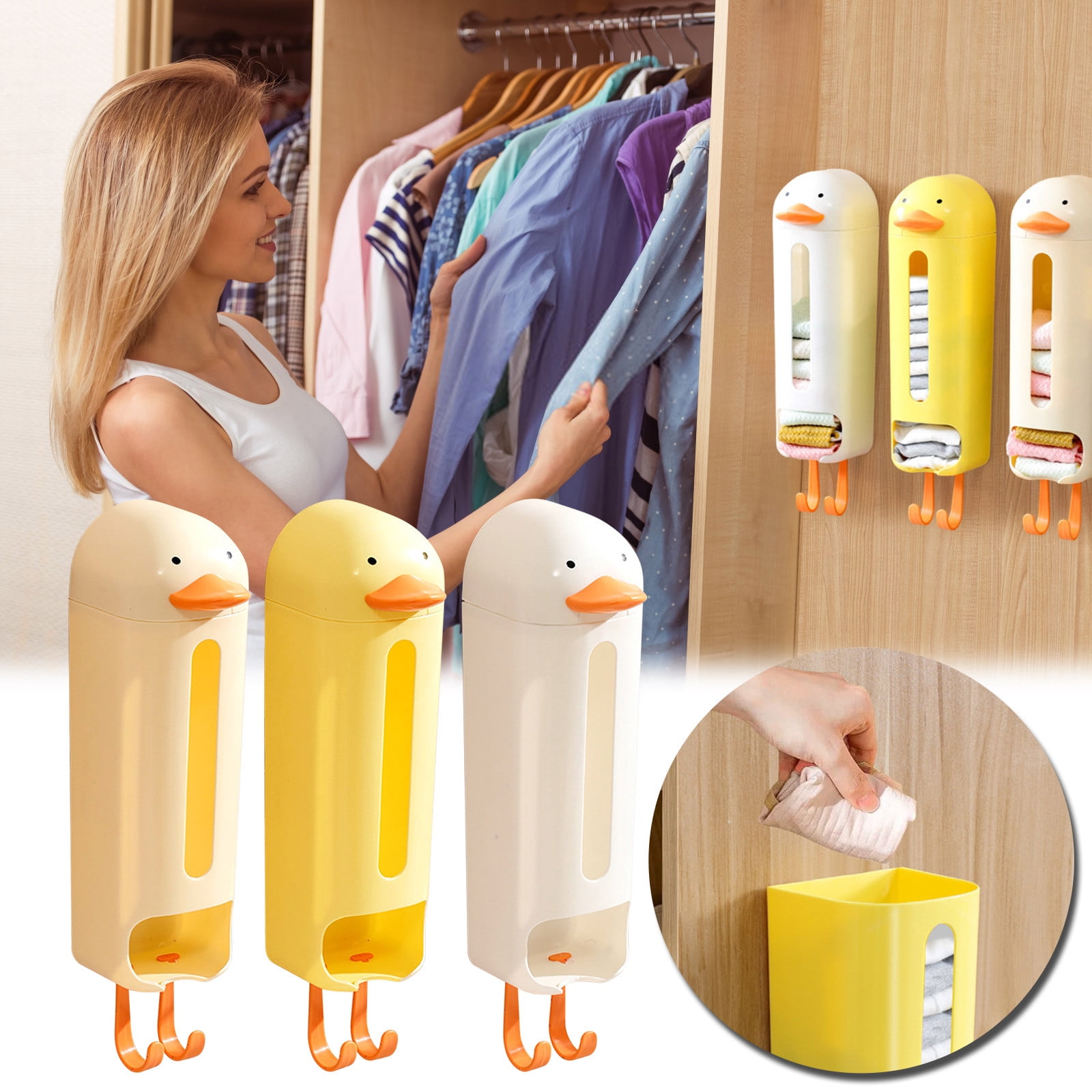 Storage Box Kitchen Waste Bin, Wall-Mounted Cling Film Organizer, Clear ...