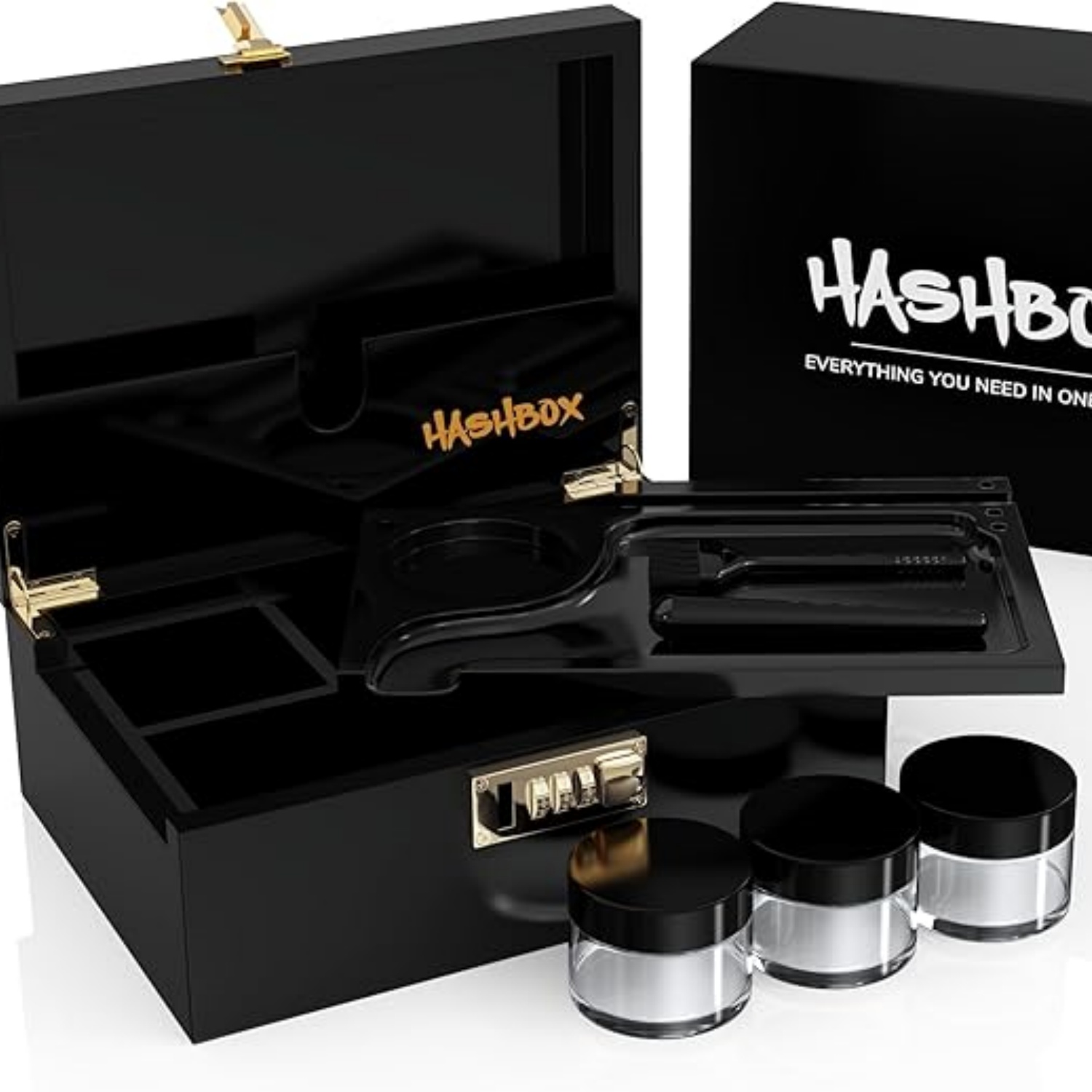 Storage Box - Large Bamboo Box with Rolling Tray and Combination Lock ...