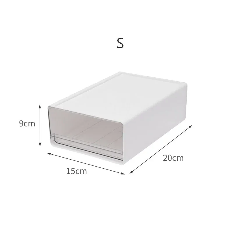 Storage Box Organizer Drawers Desktop Transparent Plastic Office File Storage Boxes Stackable ...