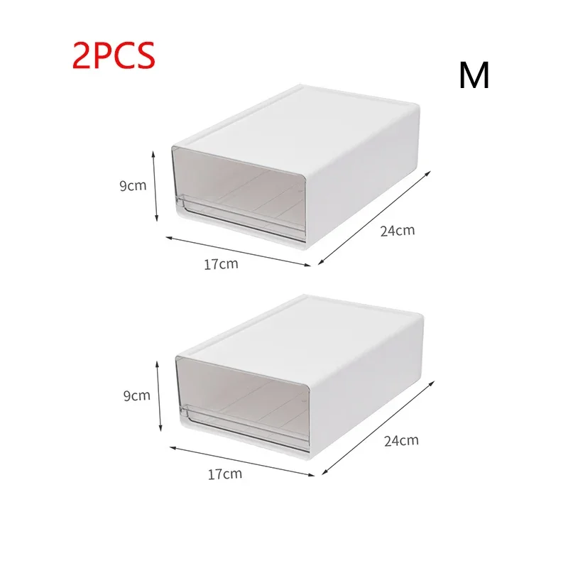 Storage Box Organizer Drawers Desktop Transparent Plastic Office File Storage Boxes Stackable ...