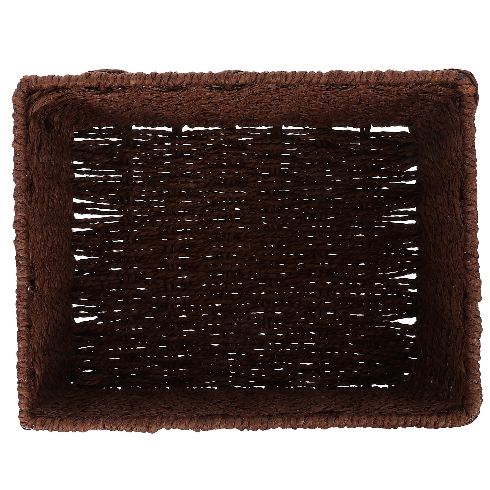 Storage Box Paper Rope Woven Basket Rectangular Bins Containers ...