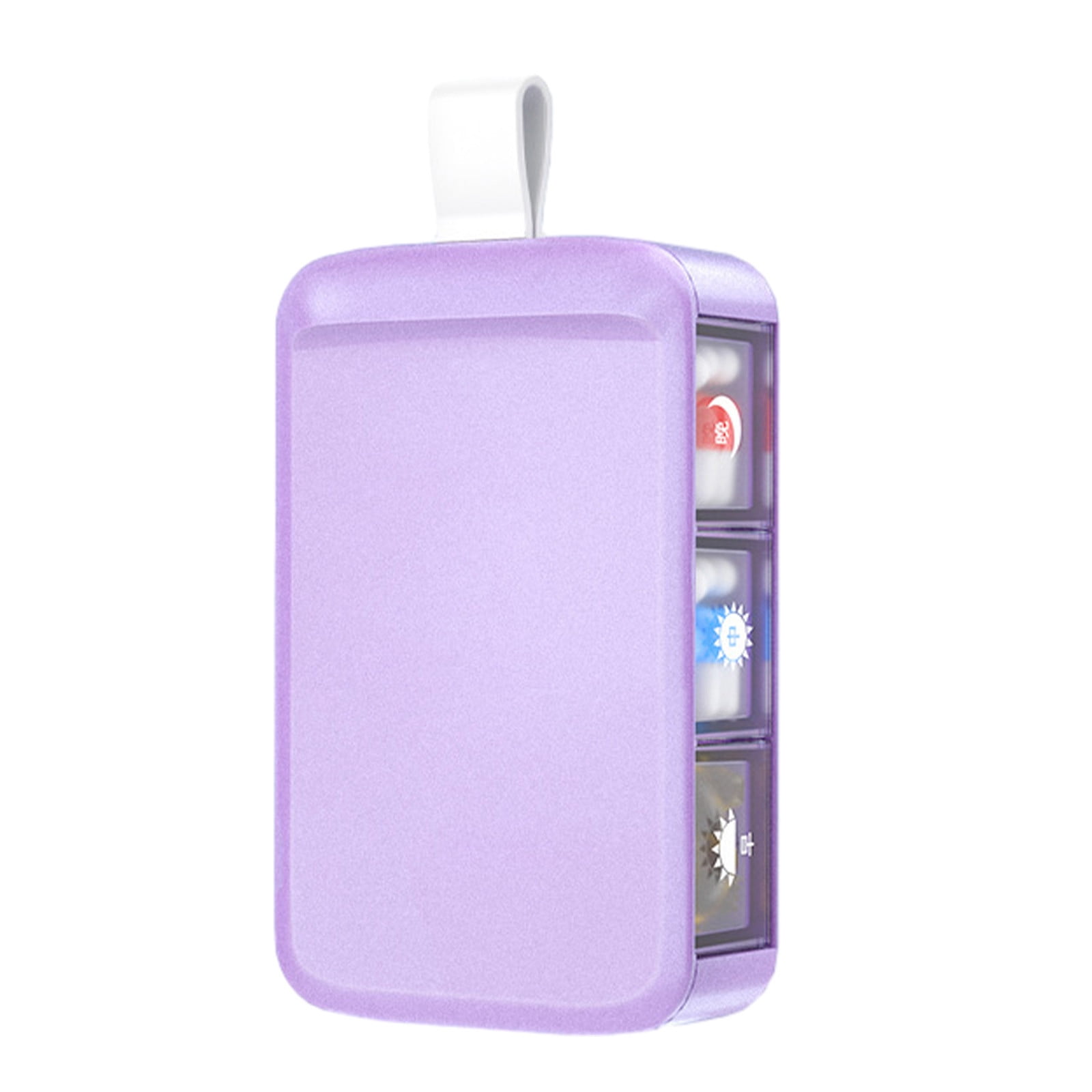 Storage Box Portable Box 3 Compartments Drug Storage Box Plastic Slide ...