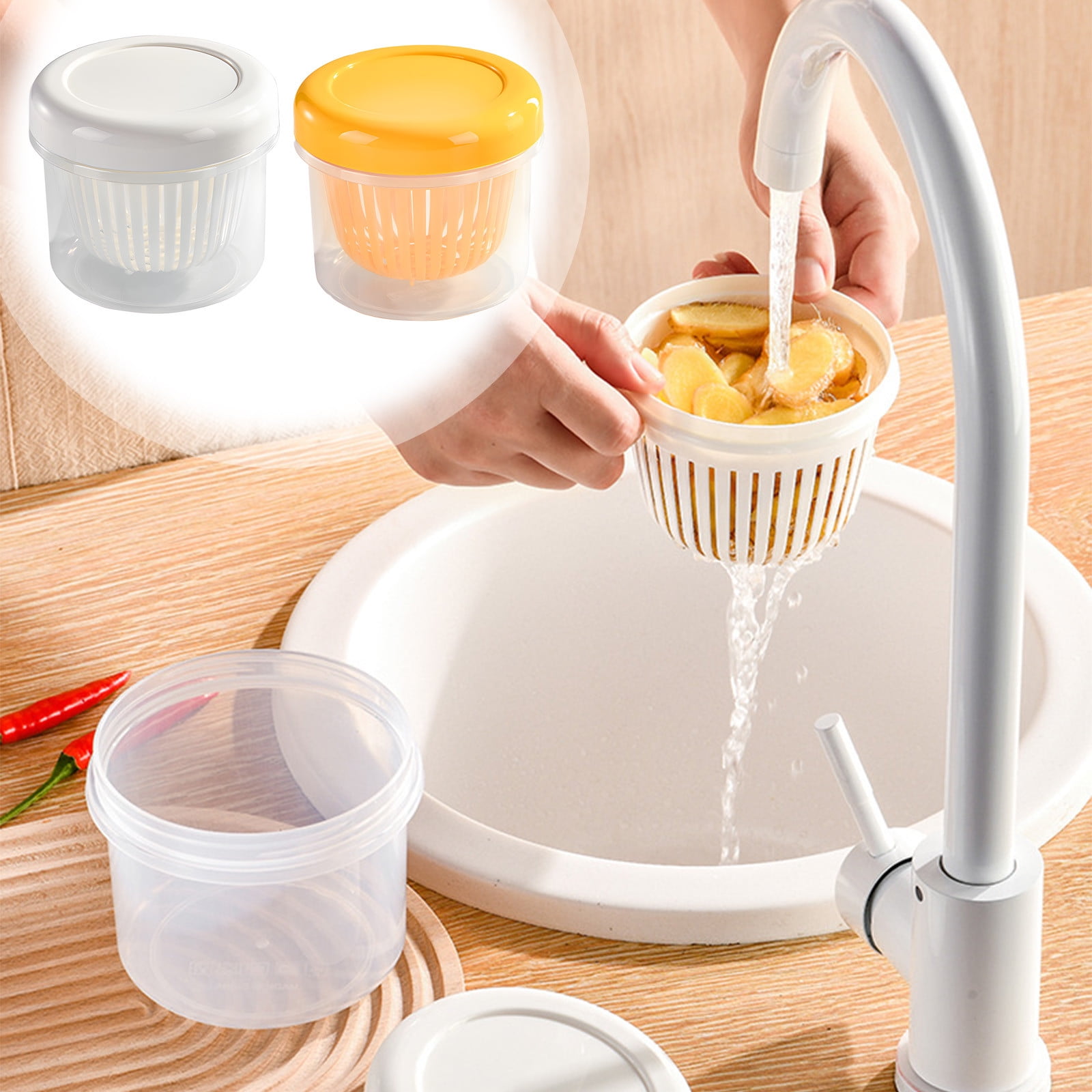 Storage Box Refrigerated Fresh Sealed Kitchen Fruit Vegetable Dispenser ...