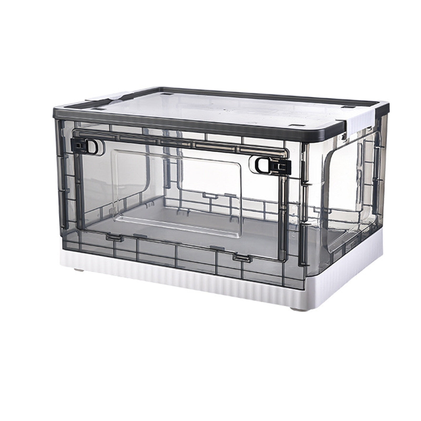 Storage Box Side Doors Clear Large Capacity Container with Wheel for ...