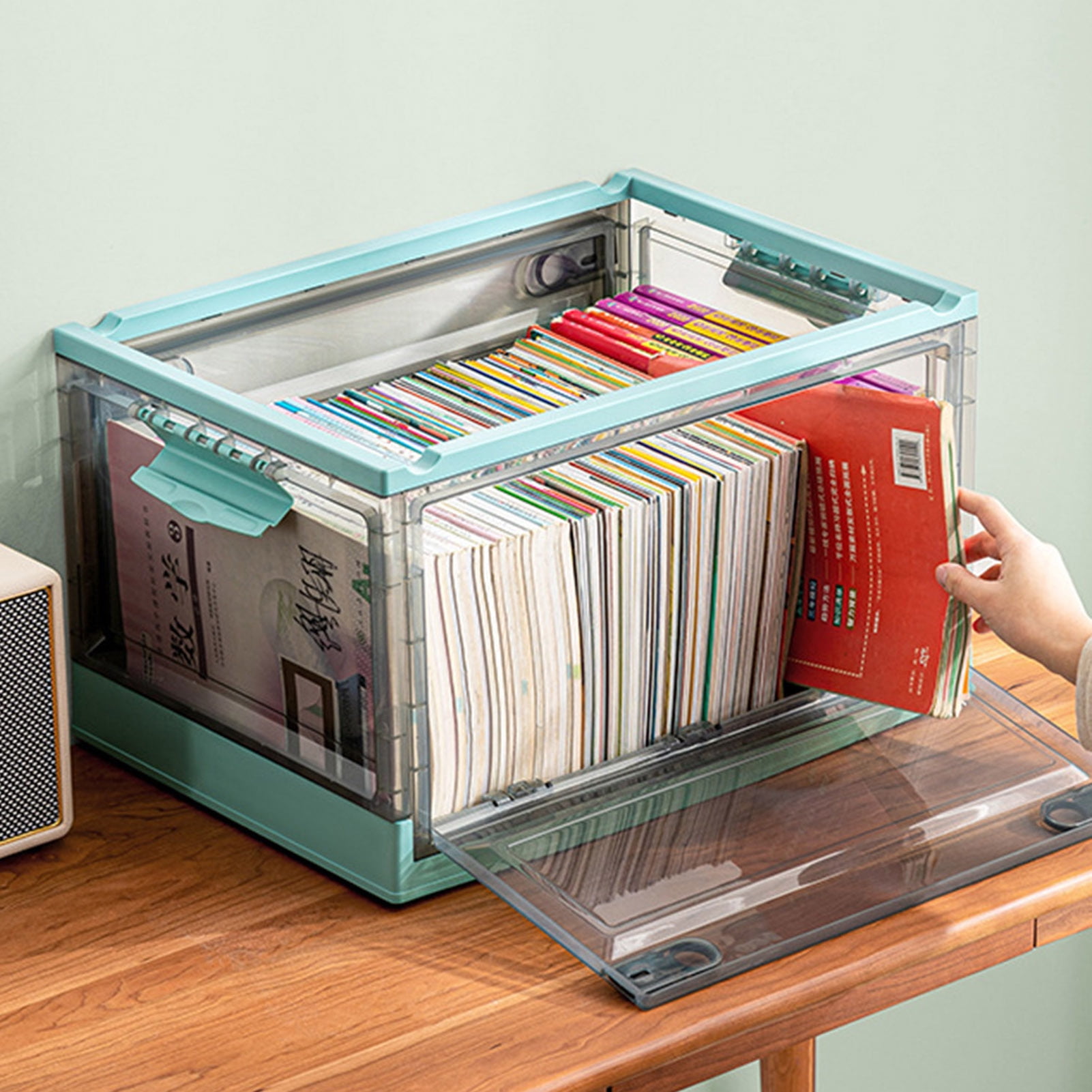 Storage Box Stackable Plastic Storage Box with Lid Space-Saving ...