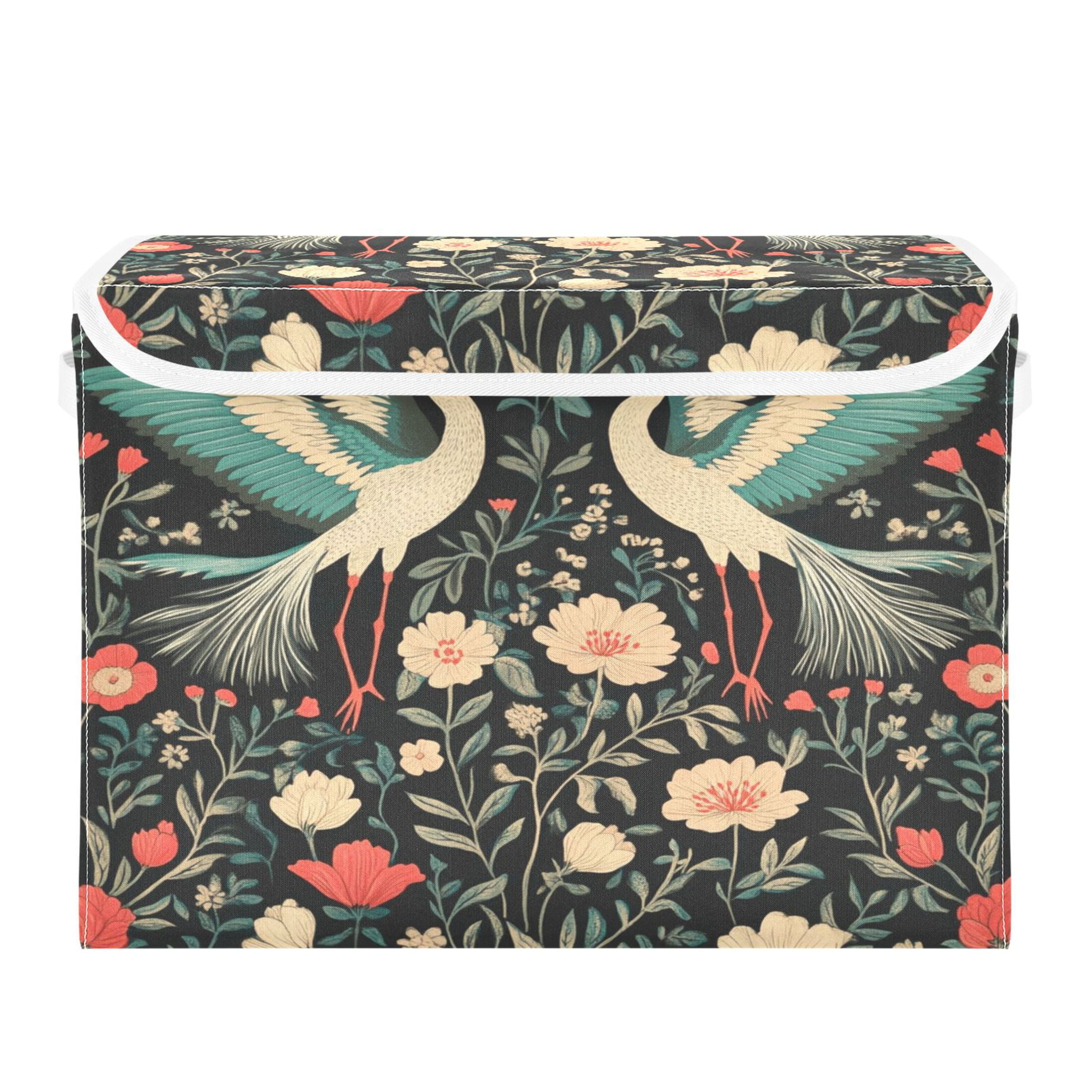 Storage Box With Lid 16.5x12.6x11.8In Foldable Stacked Household ...