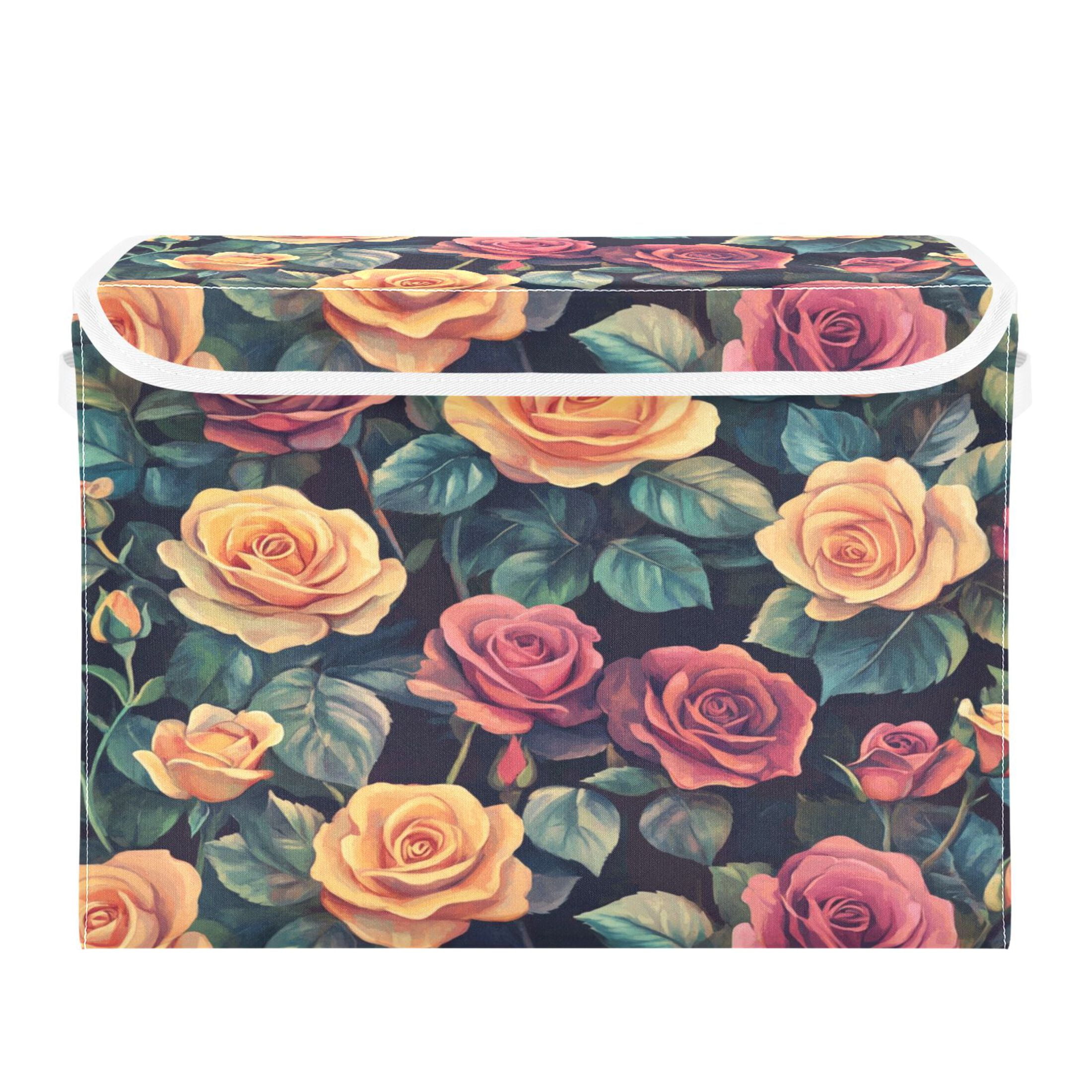 Storage Box With Lid 16.5x12.6x11.8In Foldable Stacked Household ...