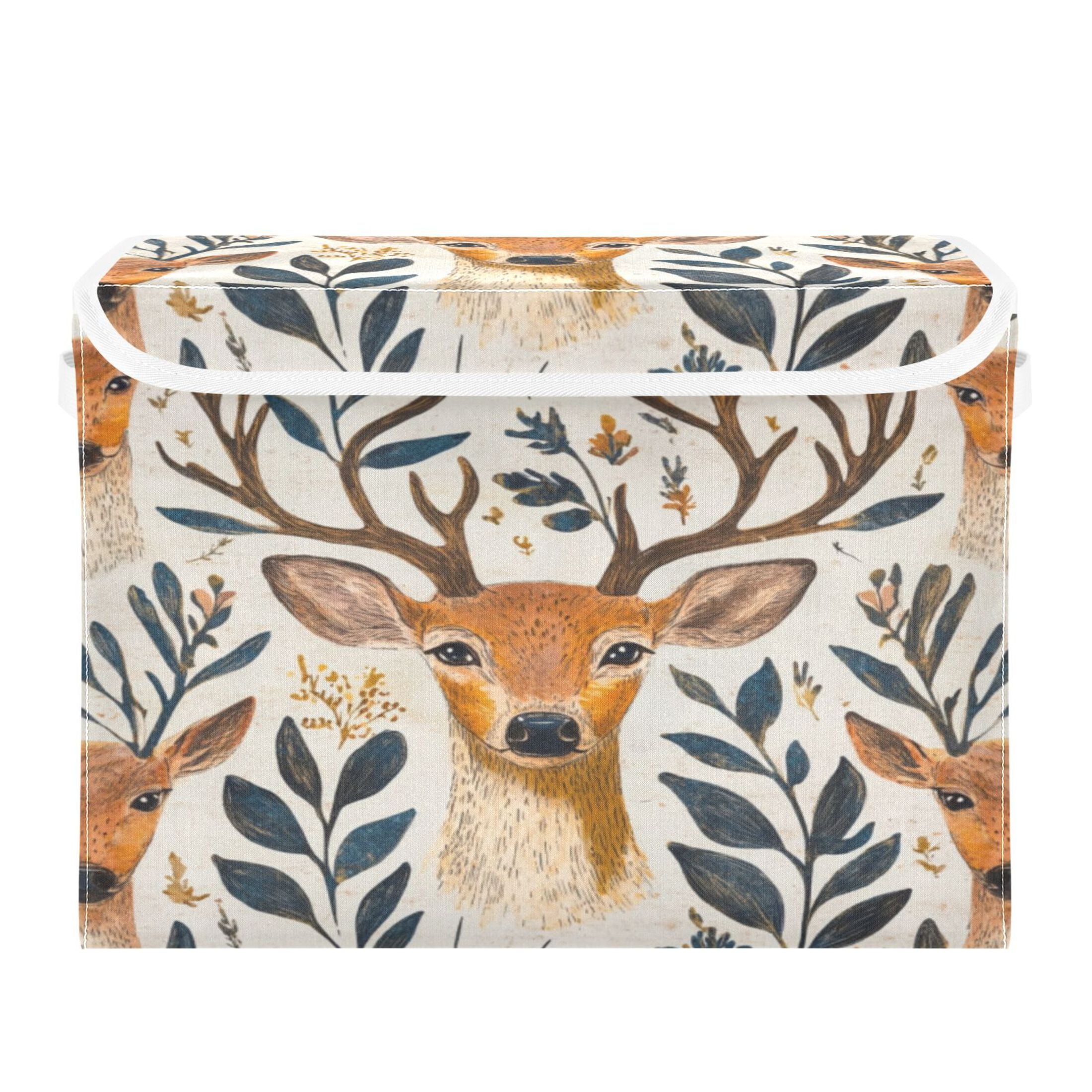 Storage Box With Lid 16.5x12.6x11.8In Foldable Stacked Household ...
