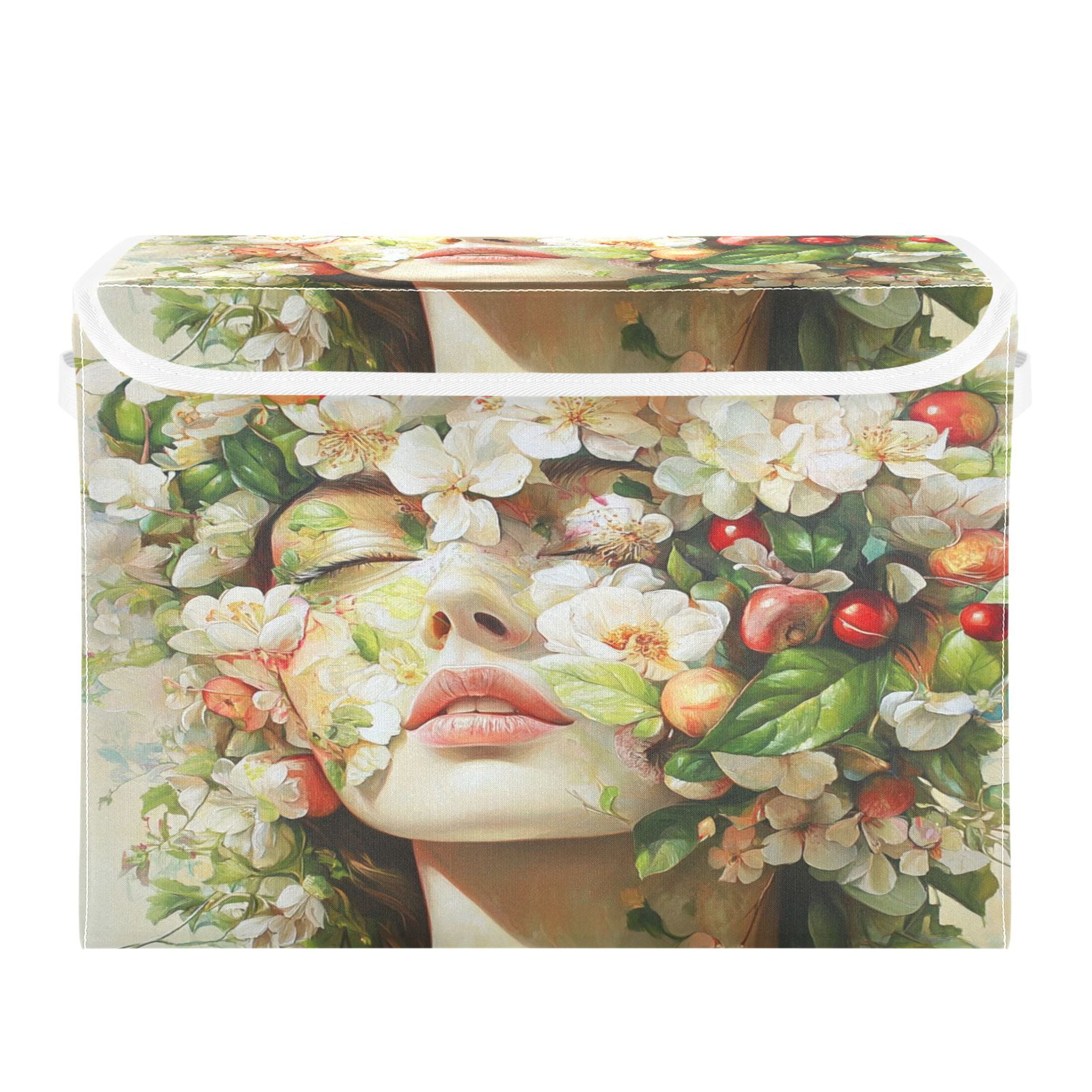 Storage Box With Lid 16.5x12.6x11.8In Foldable Stacked Household ...