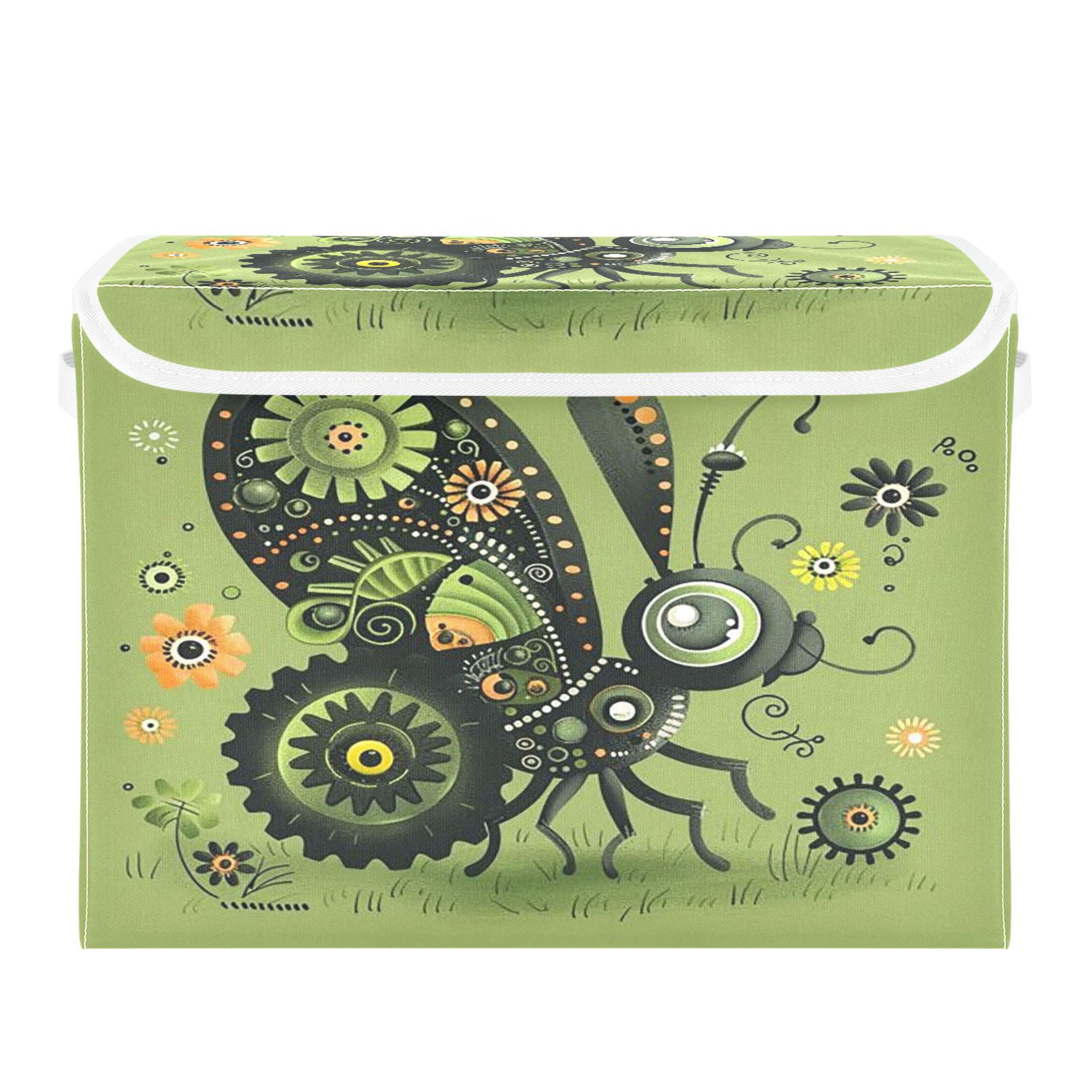 Storage Box With Lid 16.5x12.6x11.8In Foldable Stacked Household ...
