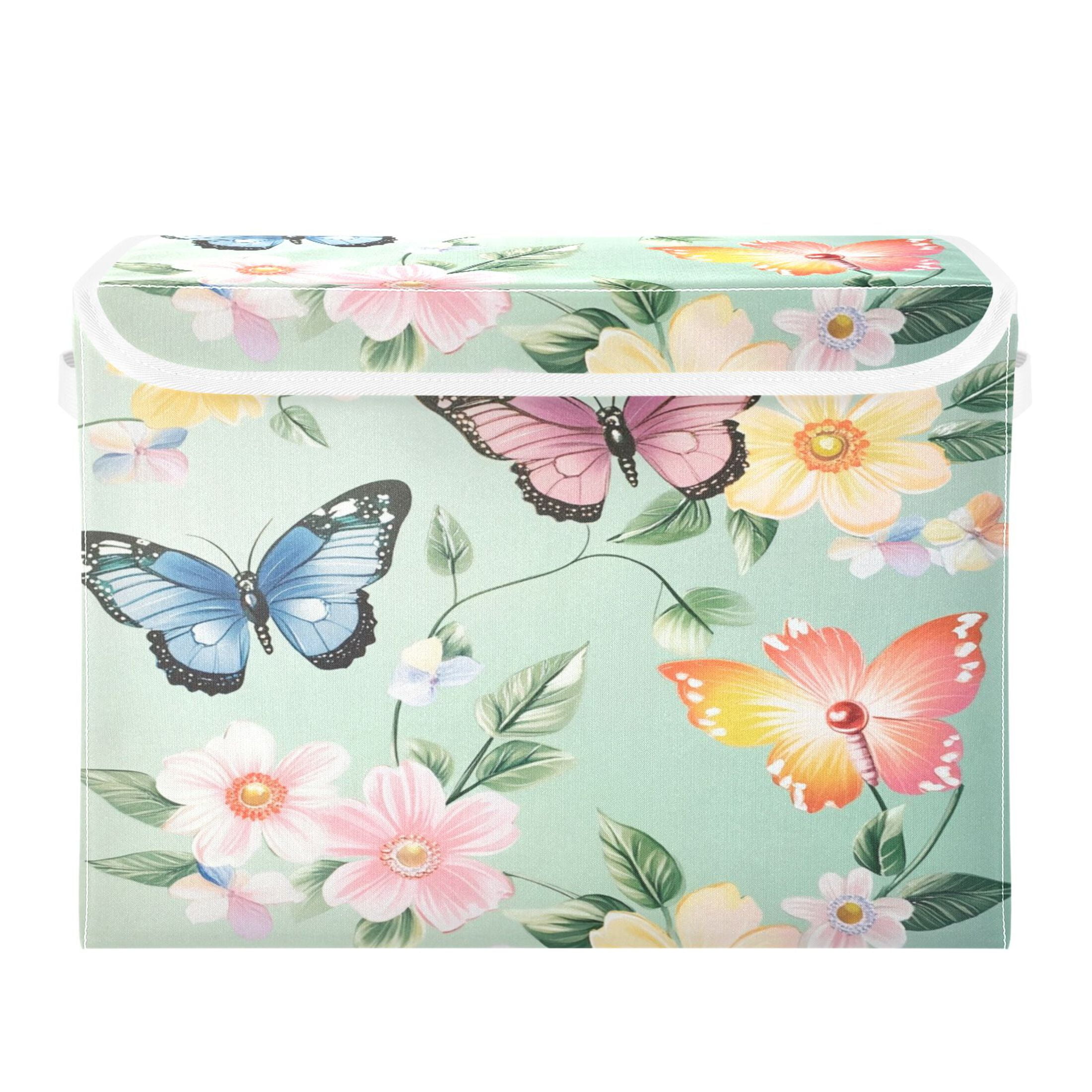 Storage Box With Lid 16.5x12.6x11.8In Foldable Stacked Household ...