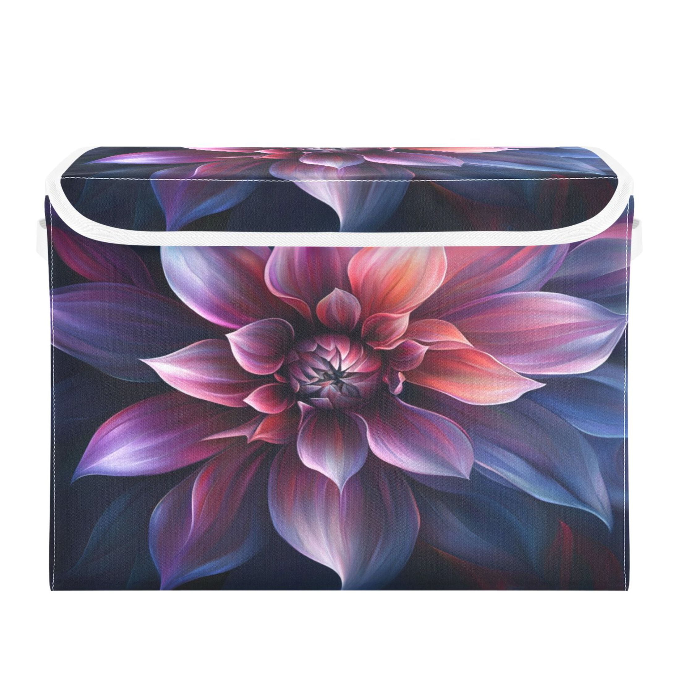 Storage Box With Lid 16.5x12.6x11.8In Foldable Stacked Household ...