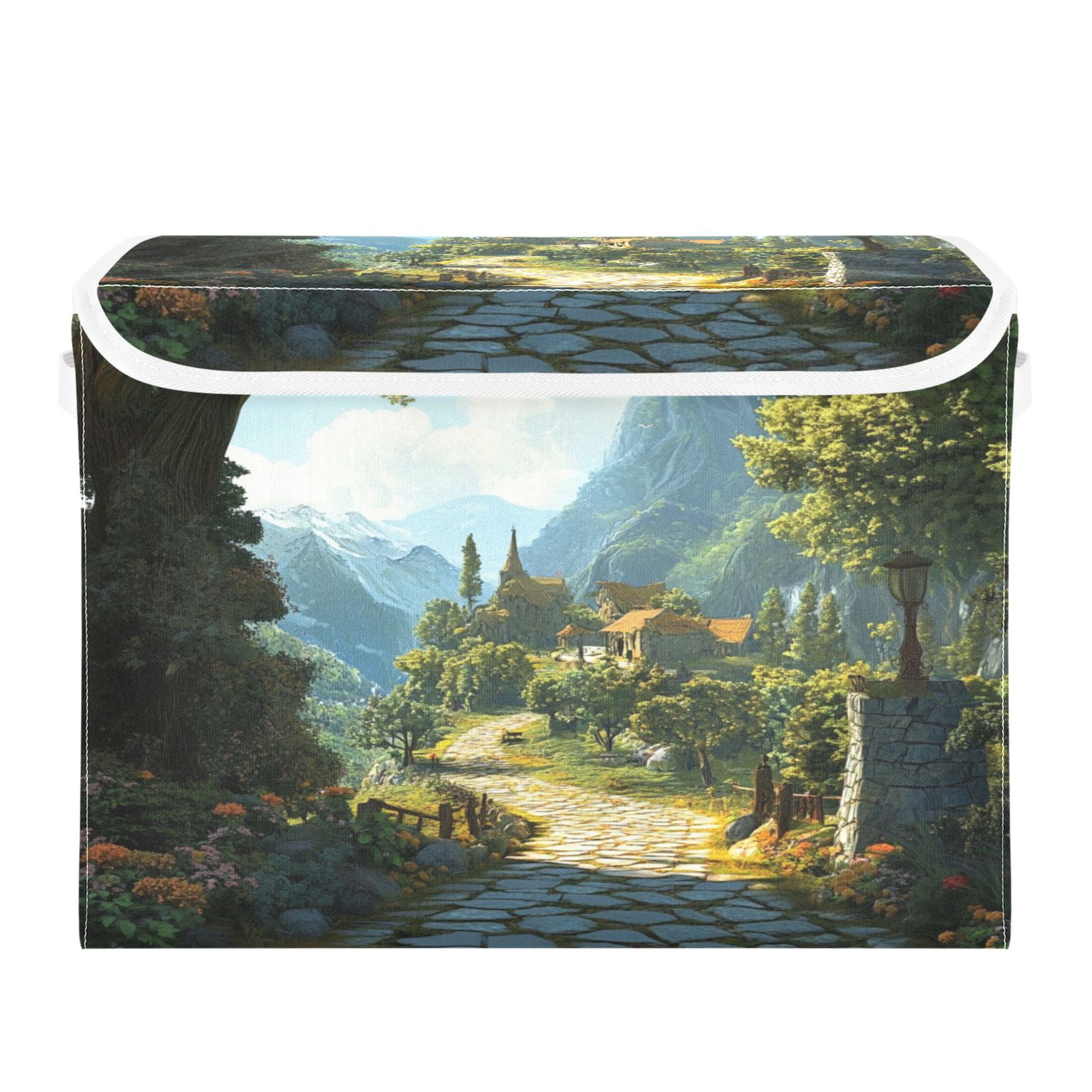 Storage Box With Lid 16.5x12.6x11.8In Foldable Stacked Household ...