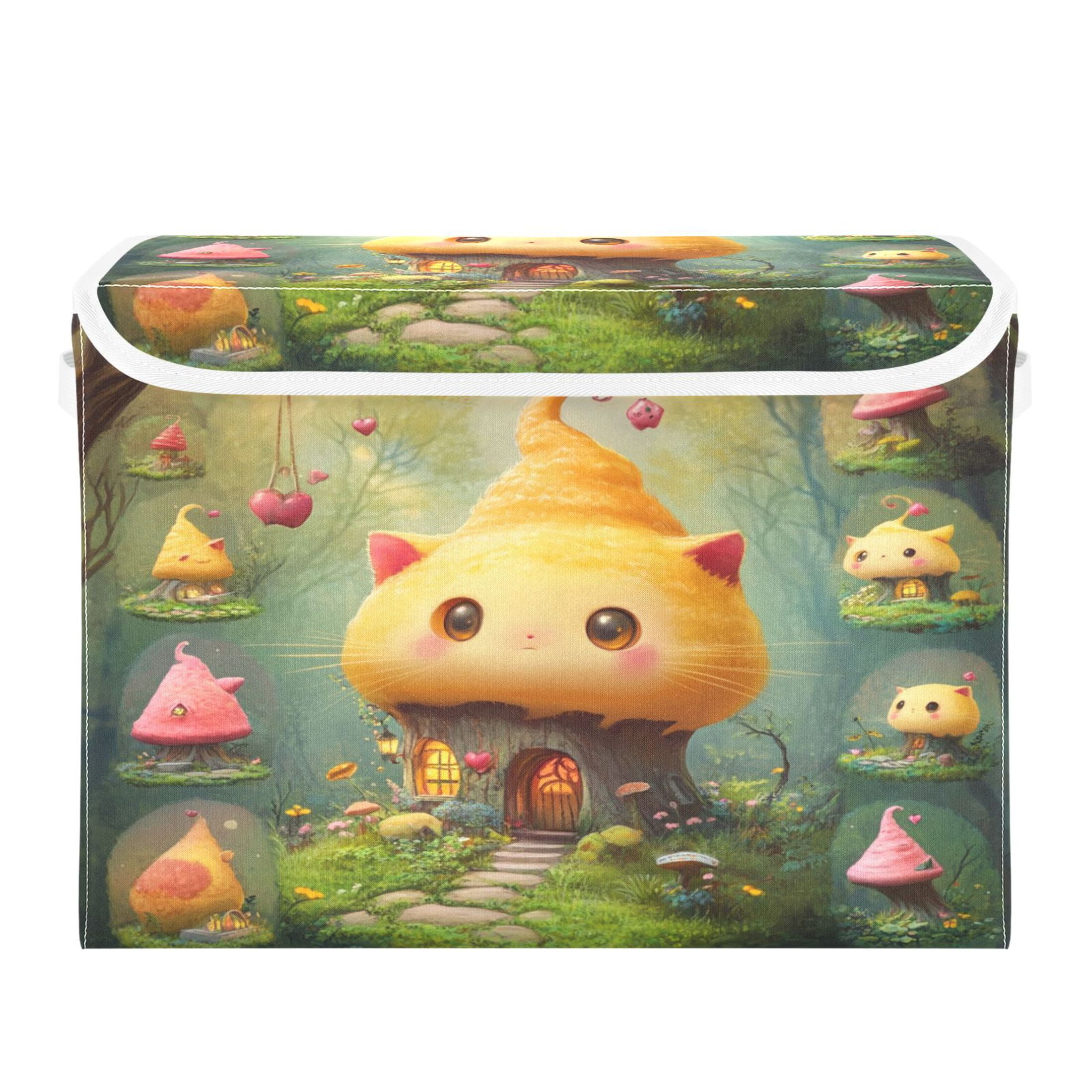 Storage Box With Lid 16.5x12.6x11.8In Foldable Stacked Household ...