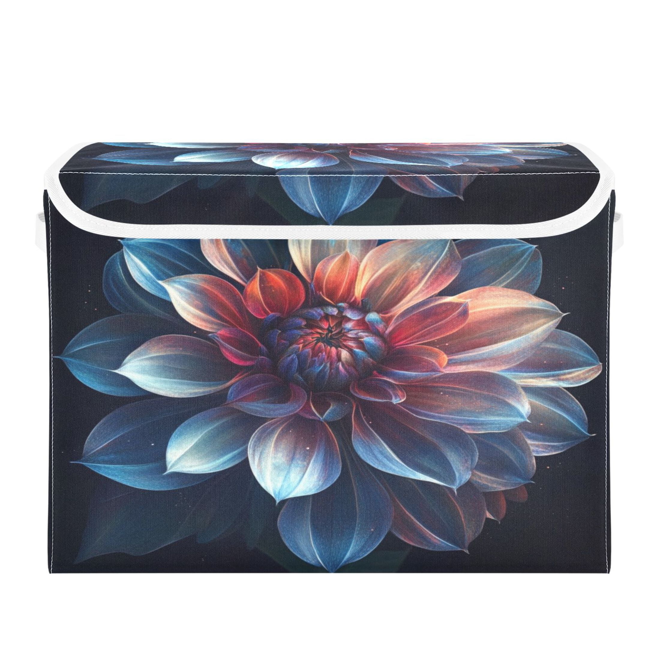 Storage Box With Lid 16.5x12.6x11.8In Foldable Stacked Household ...