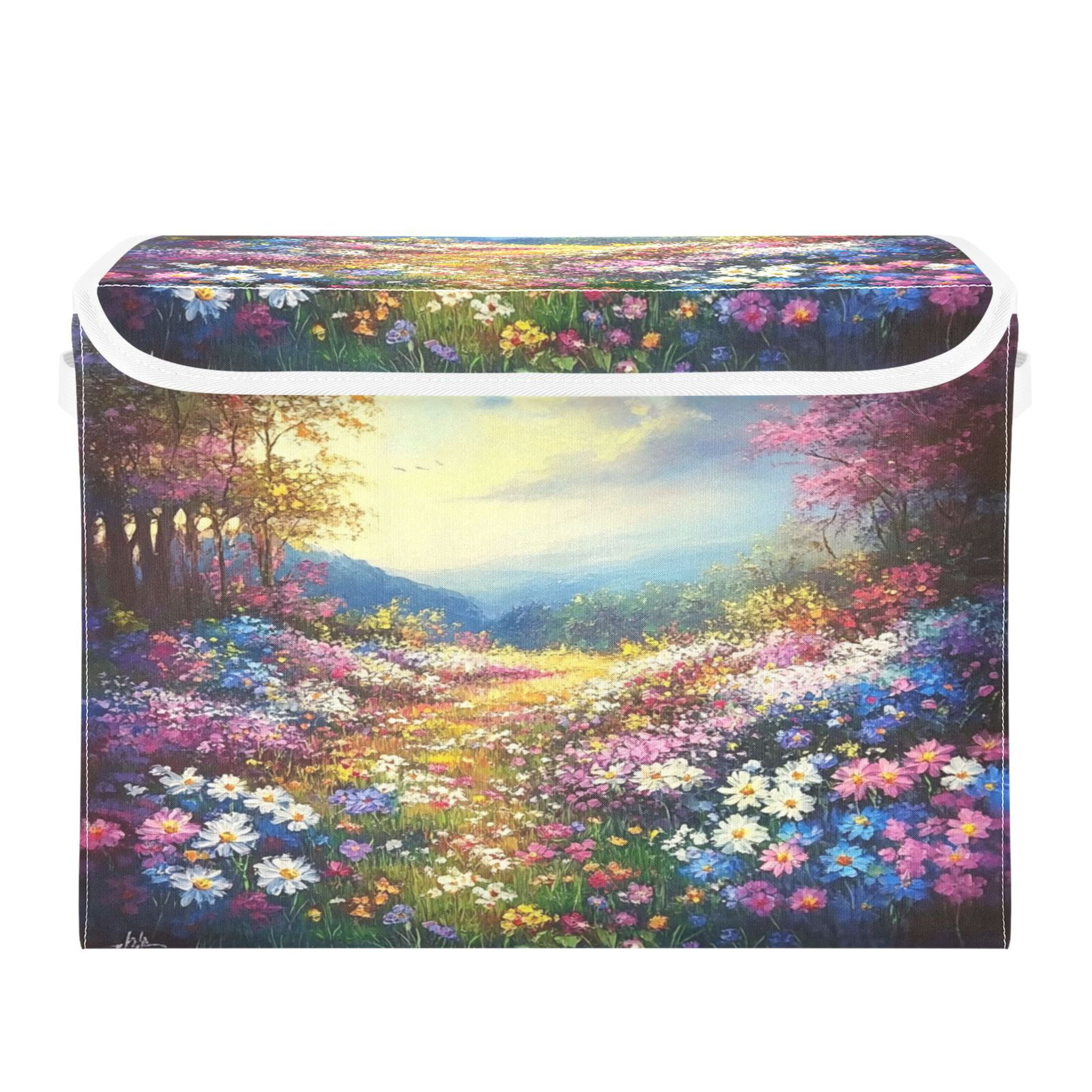 Storage Box With Lid 16.5x12.6x11.8In Foldable Stacked Household ...