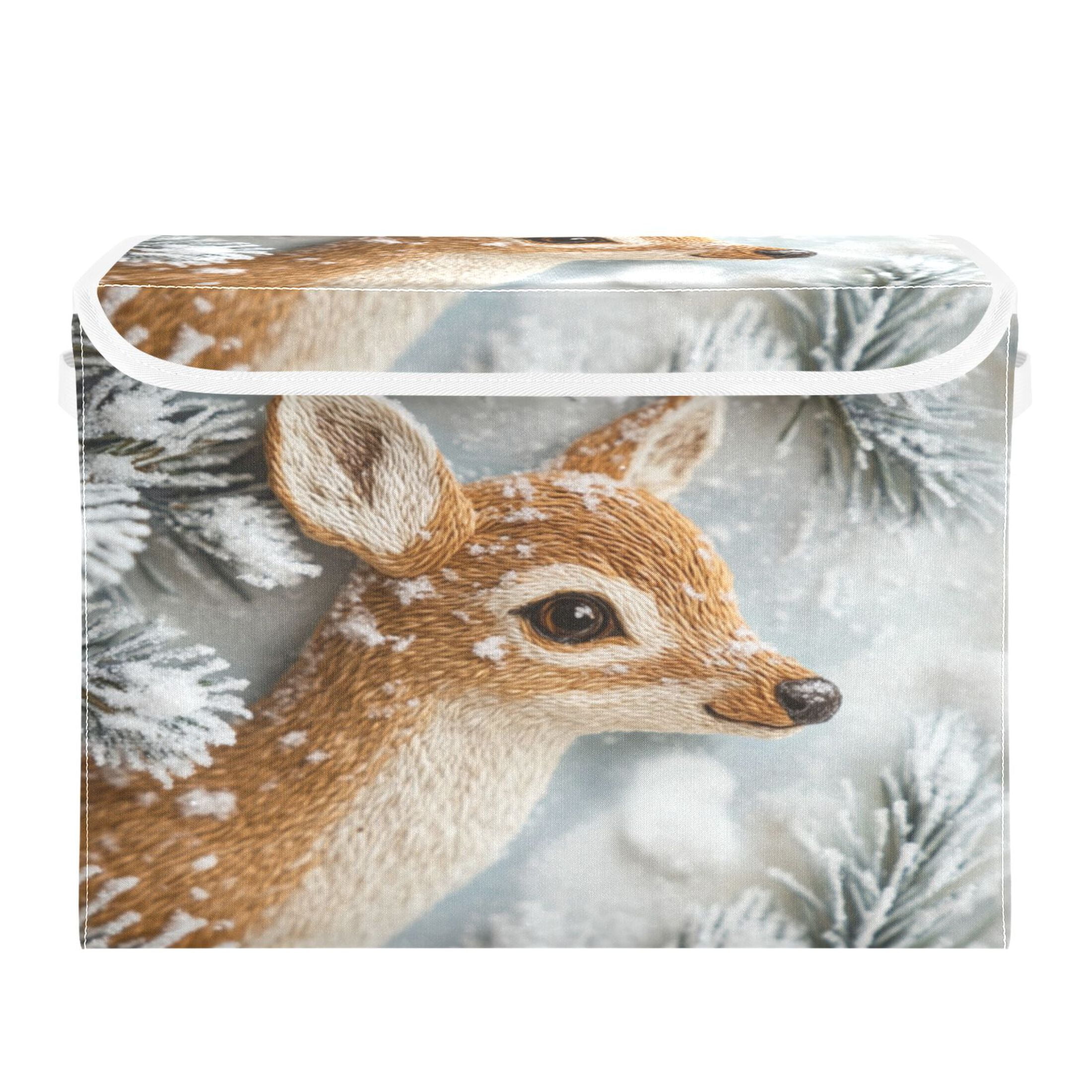 Storage Box With Lid 16.5x12.6x11.8In Foldable Stacked Household ...